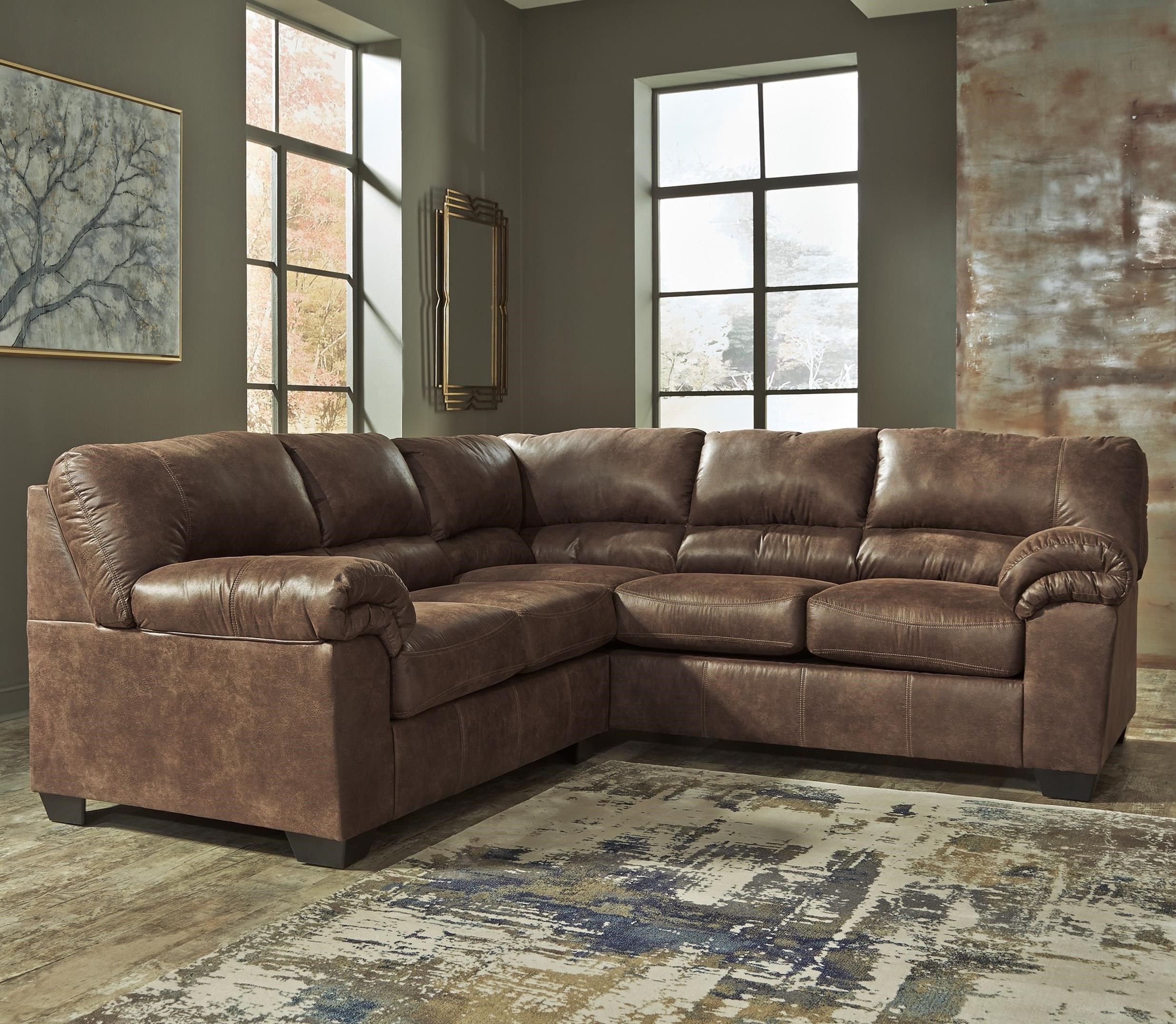 Ashley Signature Design Bladen 2-Piece Faux Leather Sectional | Dunk ...