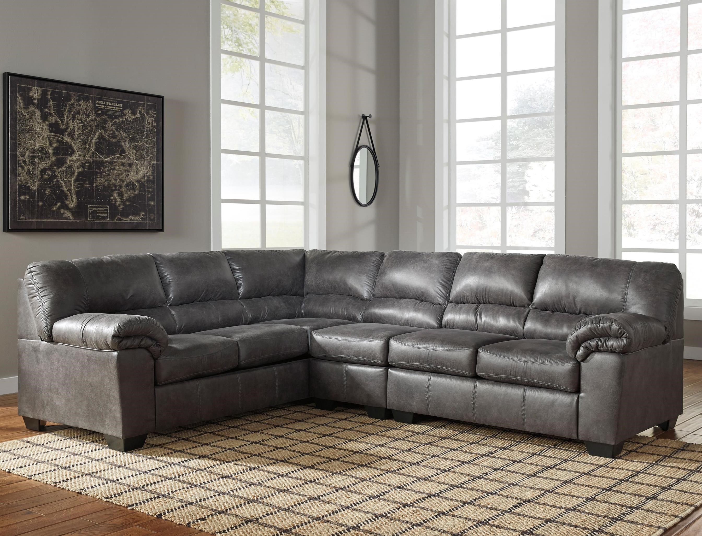 Signature Design by Ashley Bladen 3-Piece Faux Leather Sectional ...