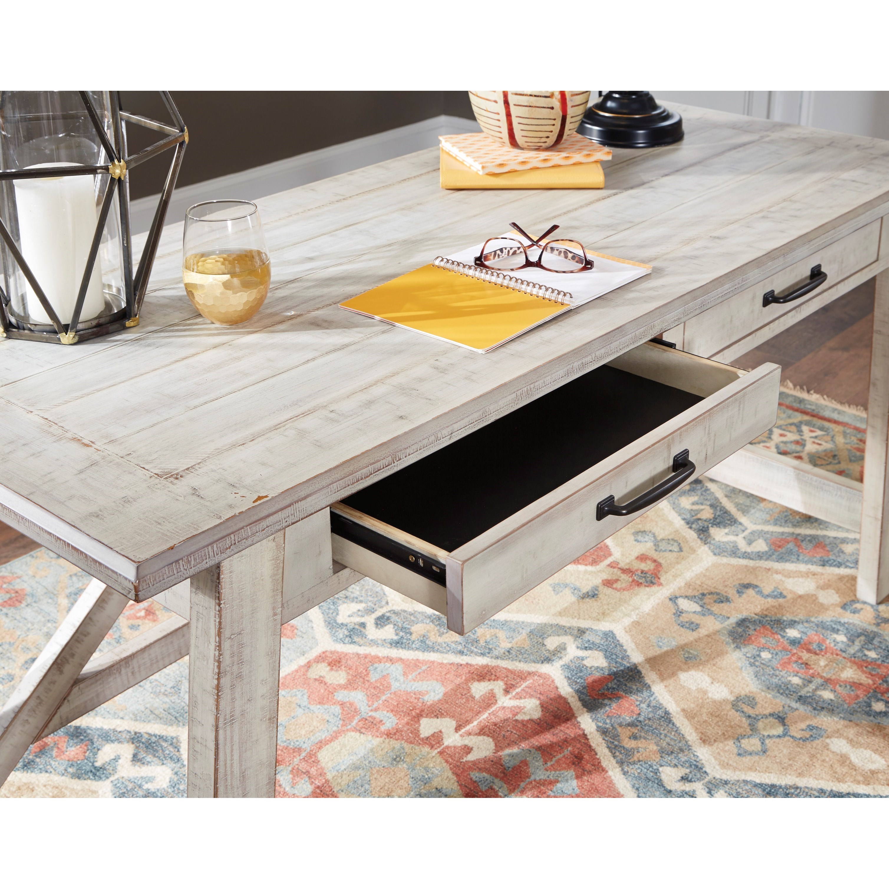 Signature Design by Ashley Carynhurst Home Office Large Leg Desk | Royal Furniture | Table Desks ...