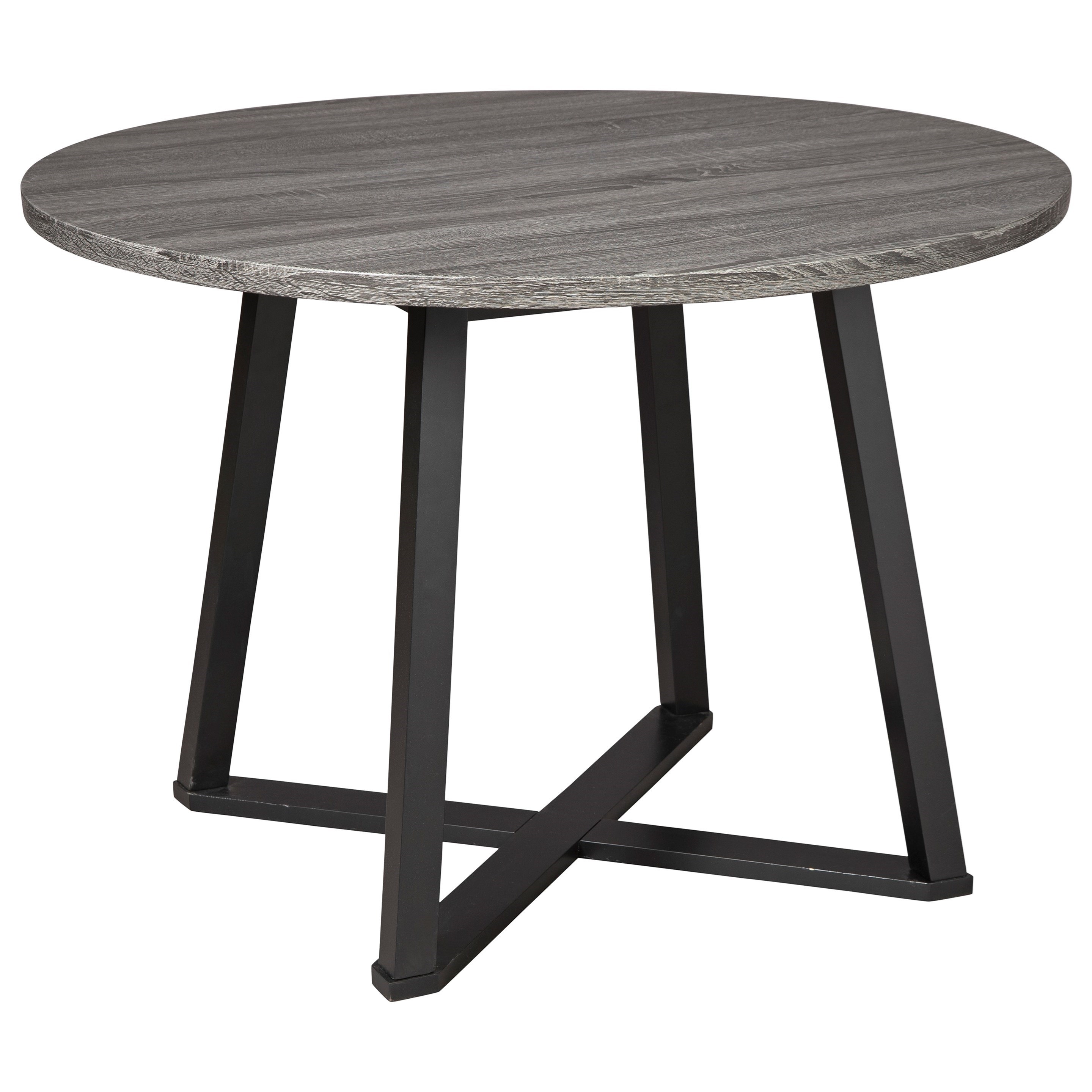 Benchcraft Centiar Round Dining Room Table With Gray Top And Black 