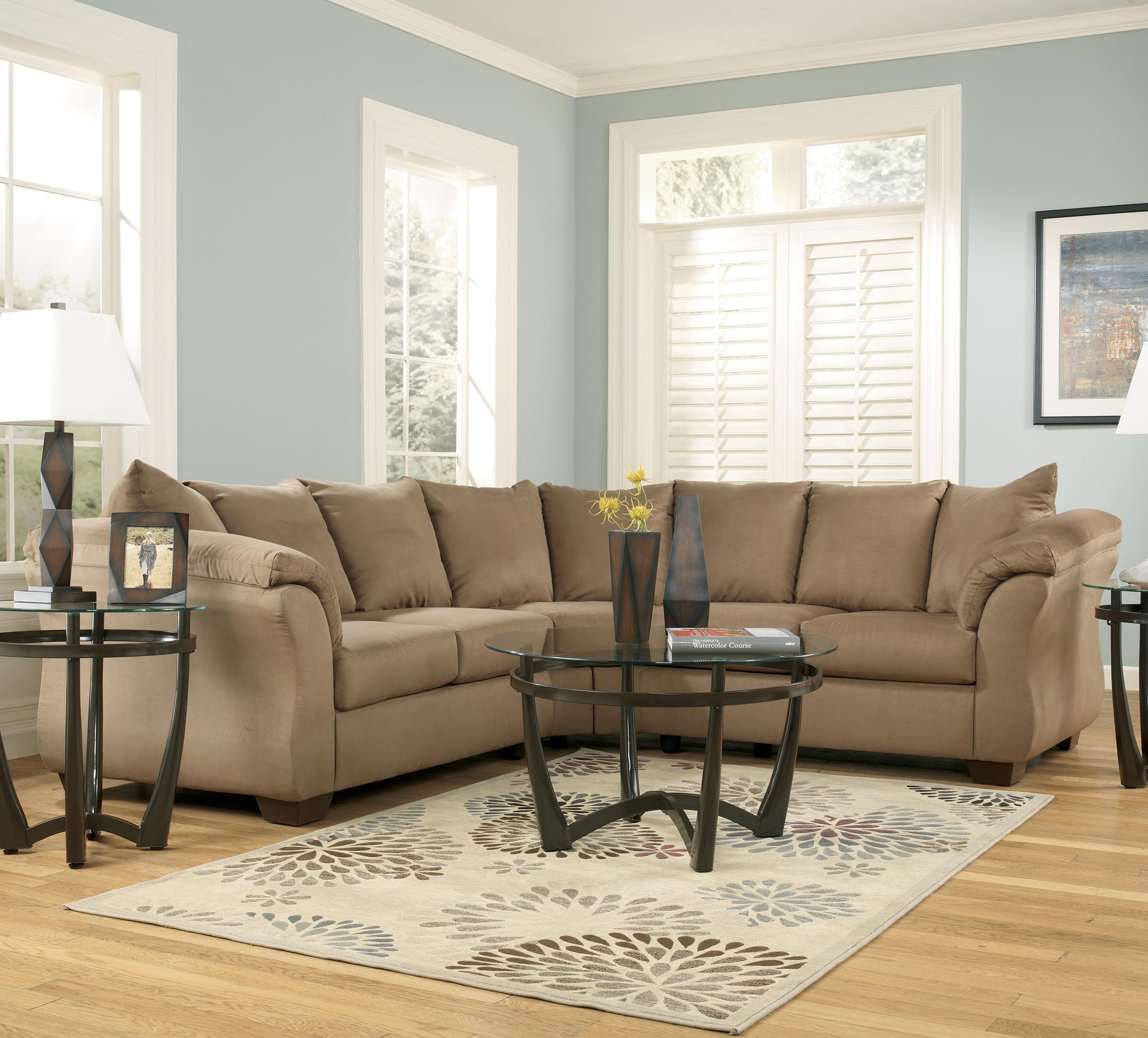 Signature Design by Ashley Darcy - Mocha Contemporary Sectional Sofa ...