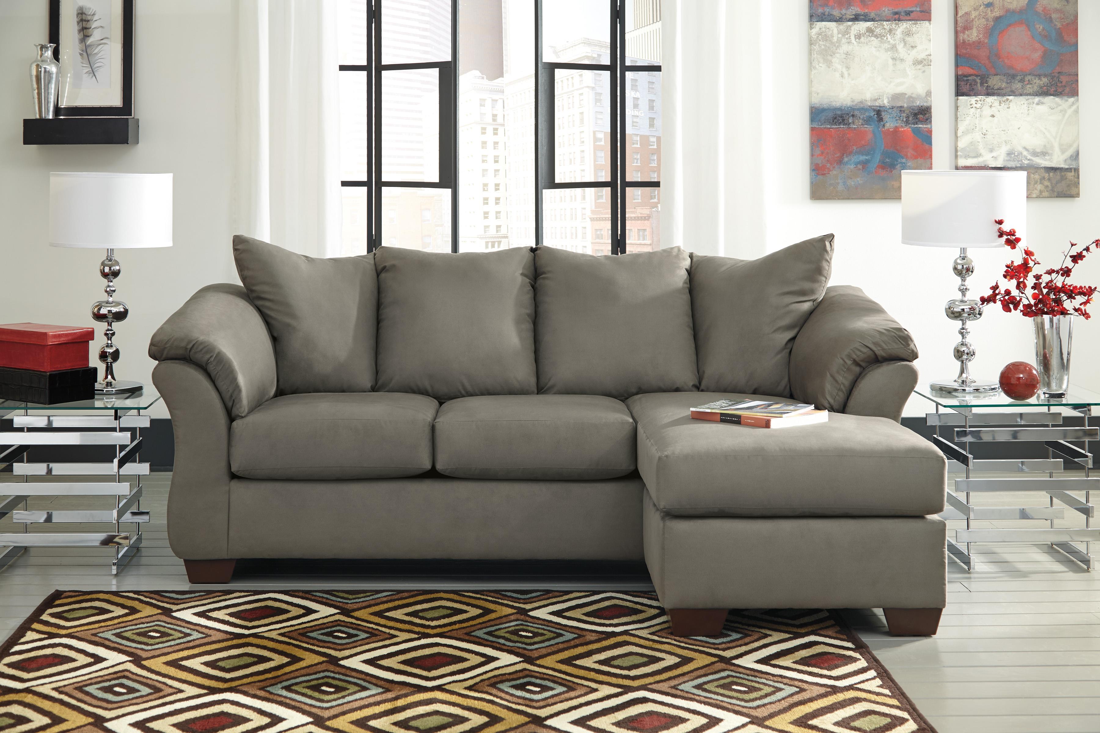 Ashley (Signature Design) Darcy - Cobblestone Contemporary Sofa Chaise ...