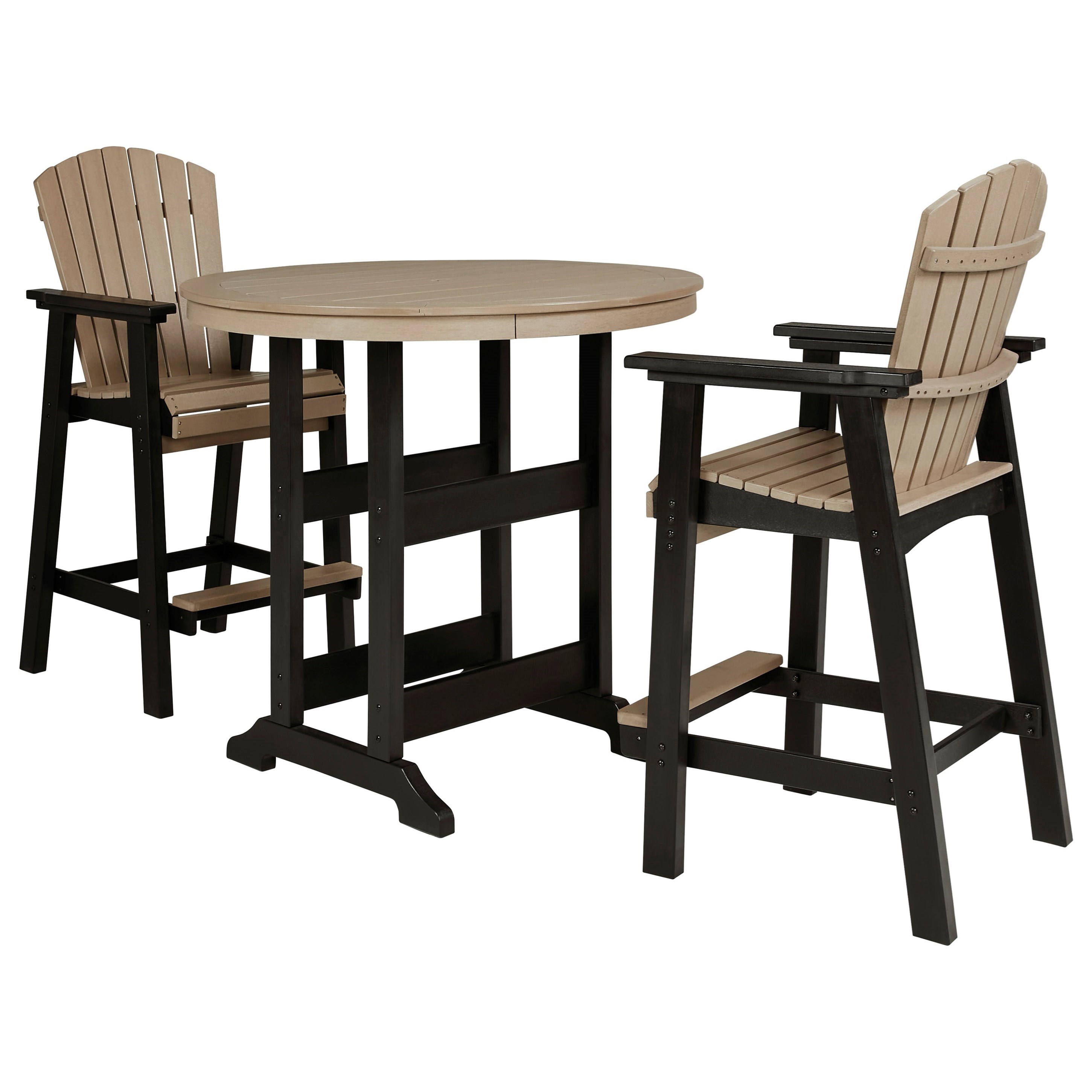 Ashley (Signature Design) Fairen Trail 3-Piece Round Bar Table Set ...