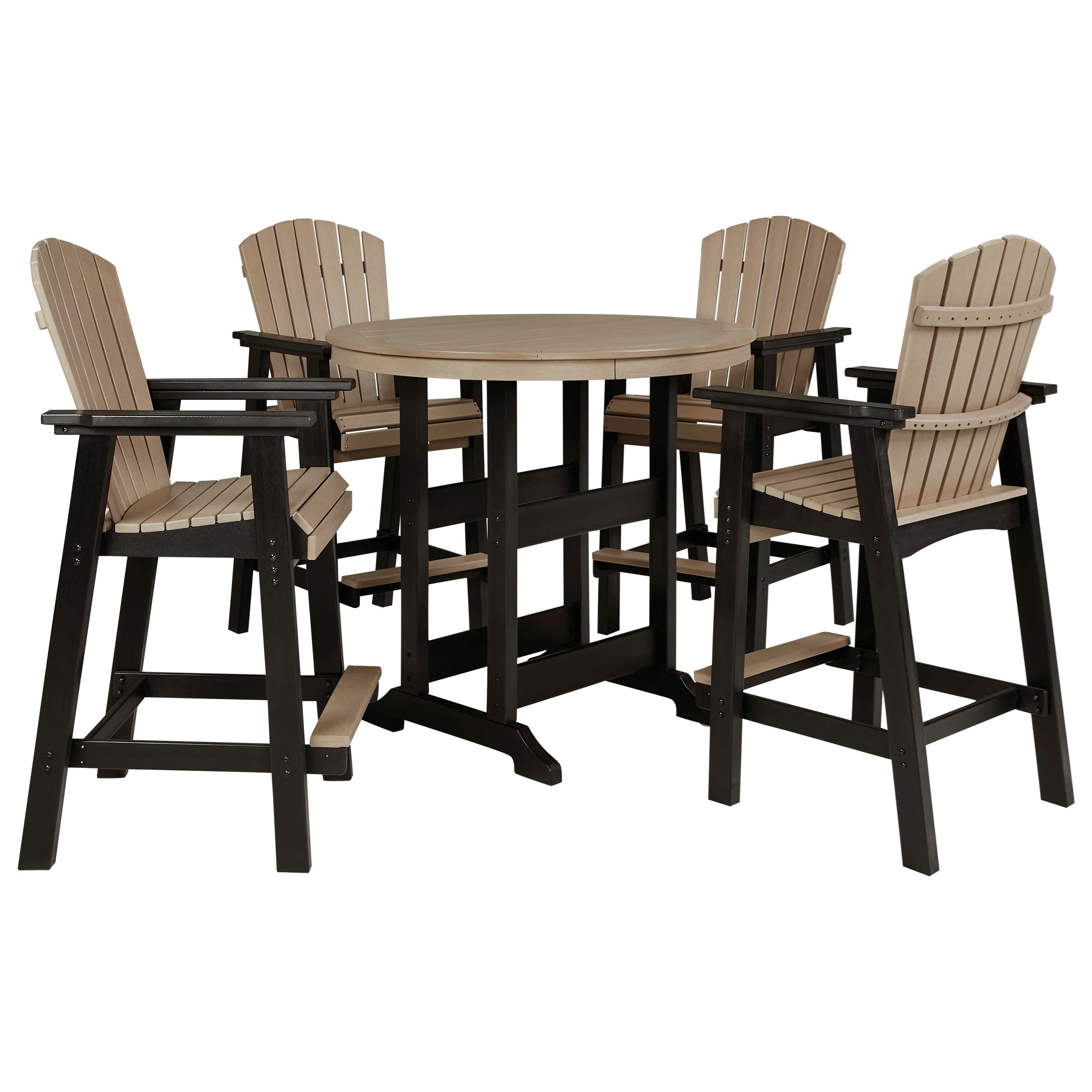 Signature Design by Ashley Fairen Trail 5-Piece Round Bar Table Set ...