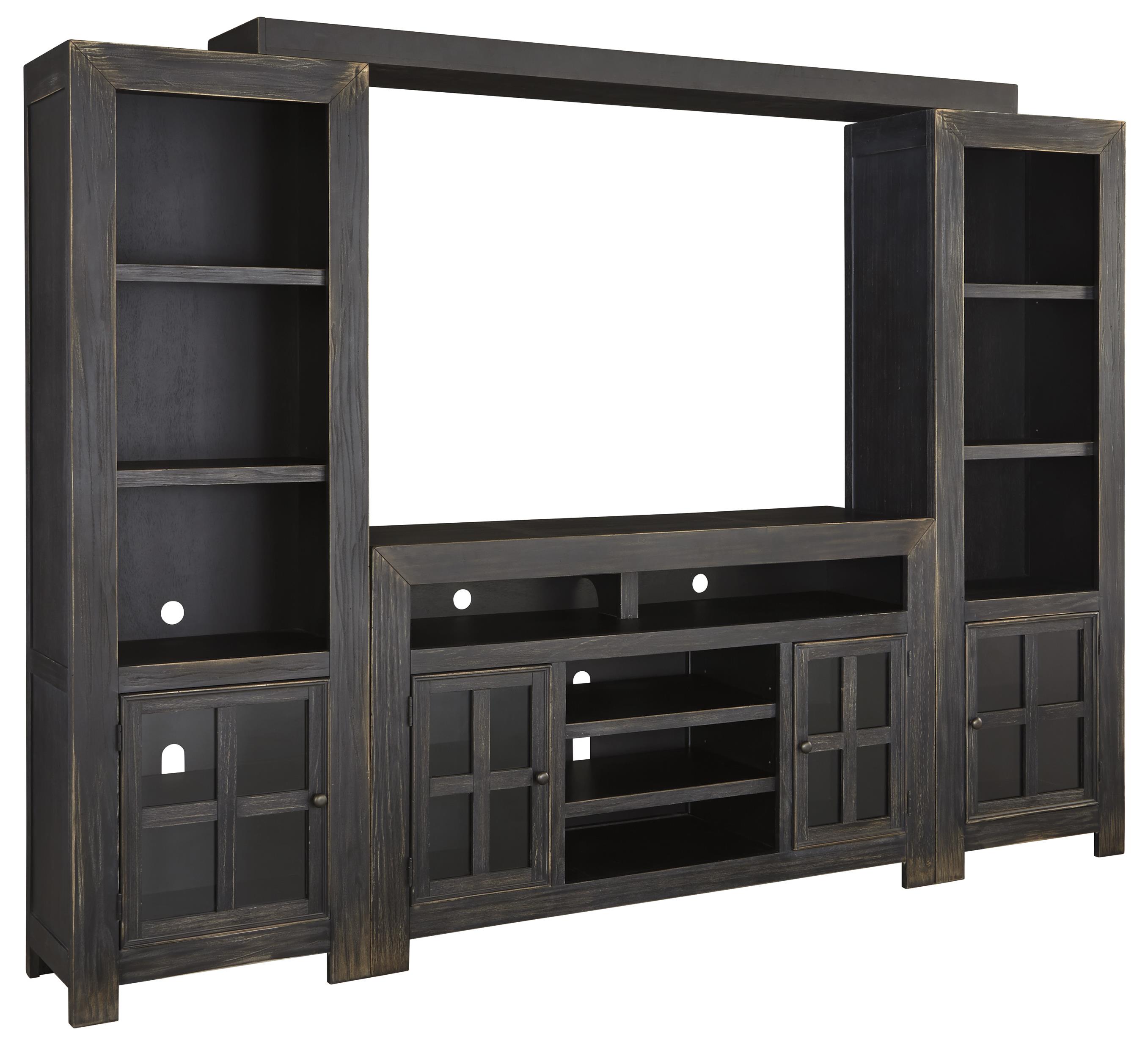 Signature Design by Ashley Gavelston Entertainment Wall Unit w/ Large ...