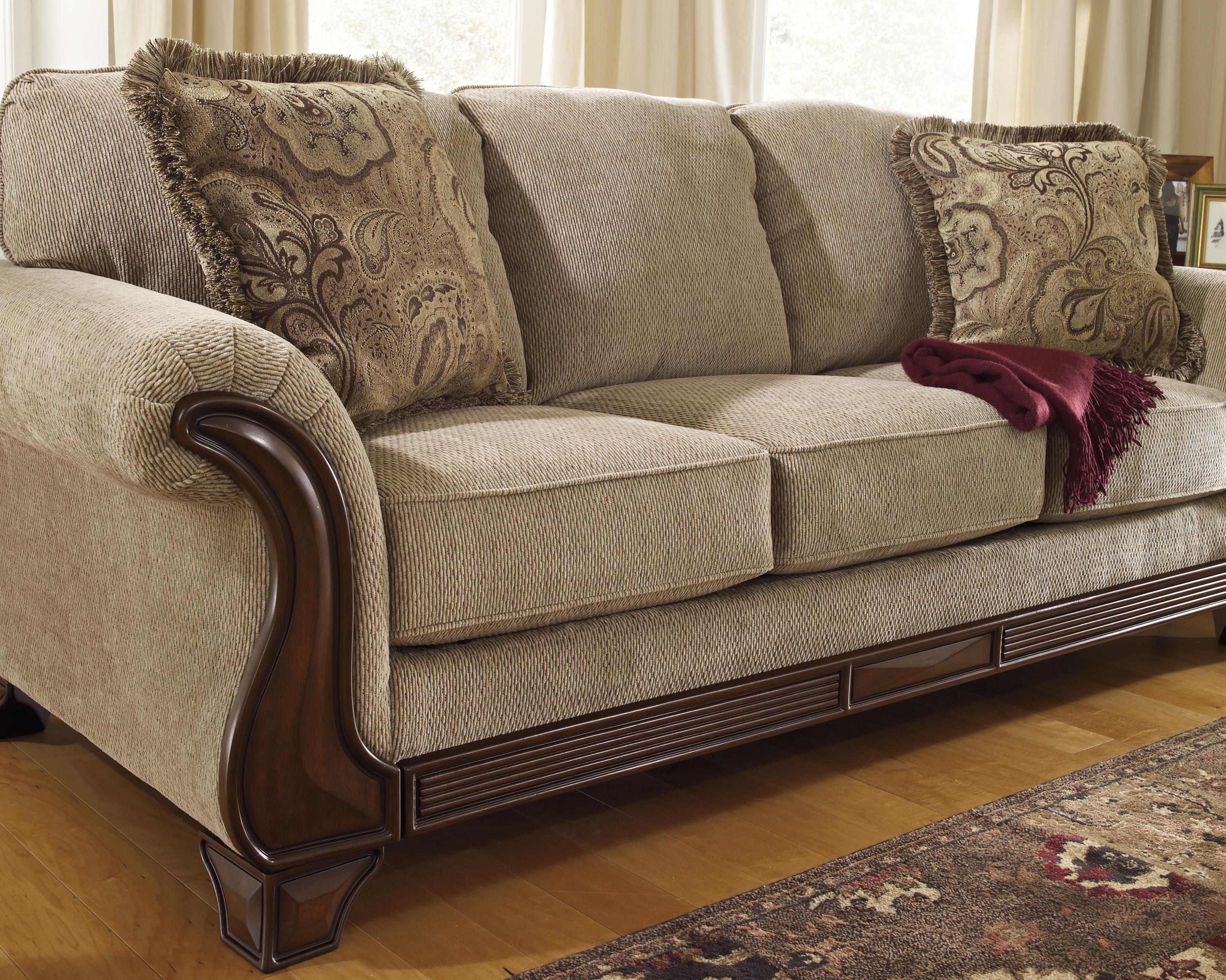 Ashley Signature Design Lanett 4490038 Sofa with Flared Arms & Exposed ...