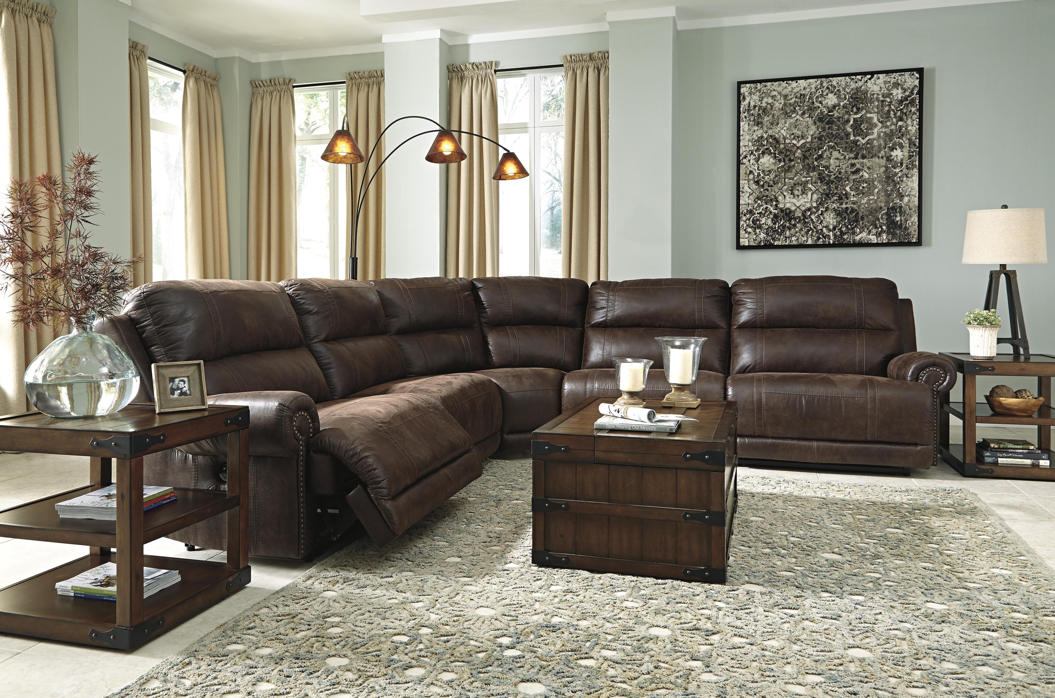 Ashley Signature Design Luttrell 5-Piece Faux Leather Reclining ...