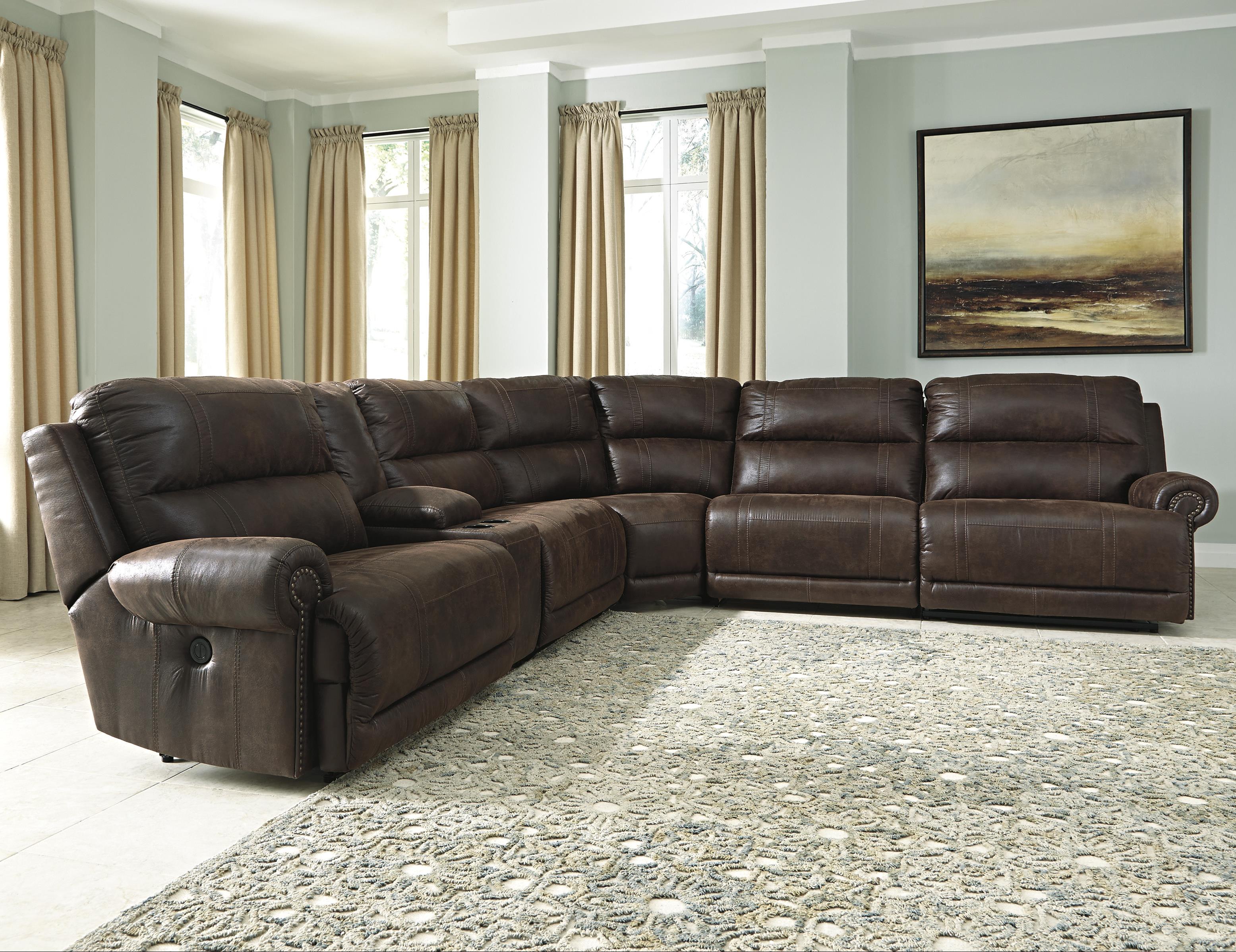 Signature Design by Ashley Luttrell 6-Piece Reclining Sectional with ...