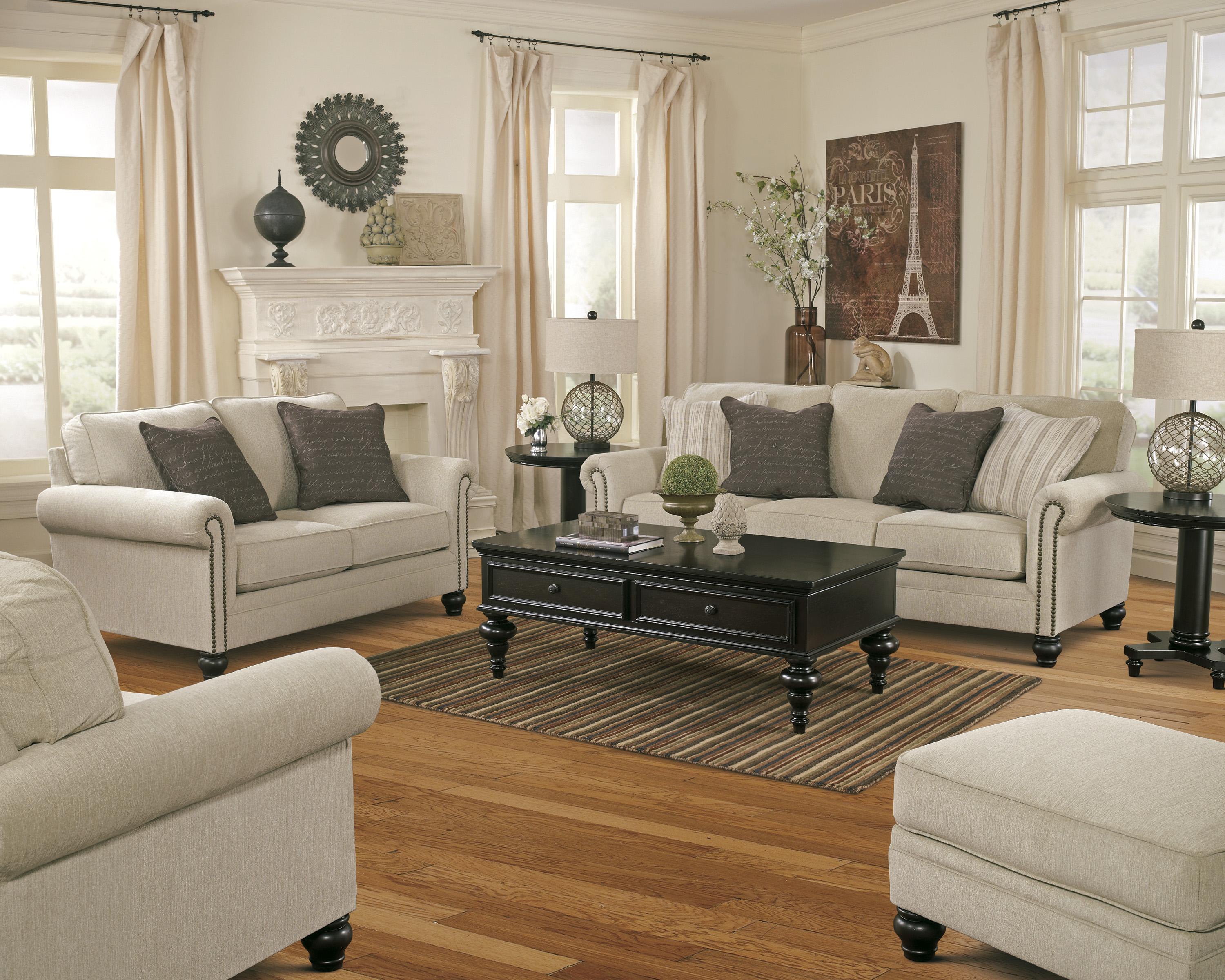 Ashley (Signature Design) Milari - Linen Transitional Sofa with Rolled ...