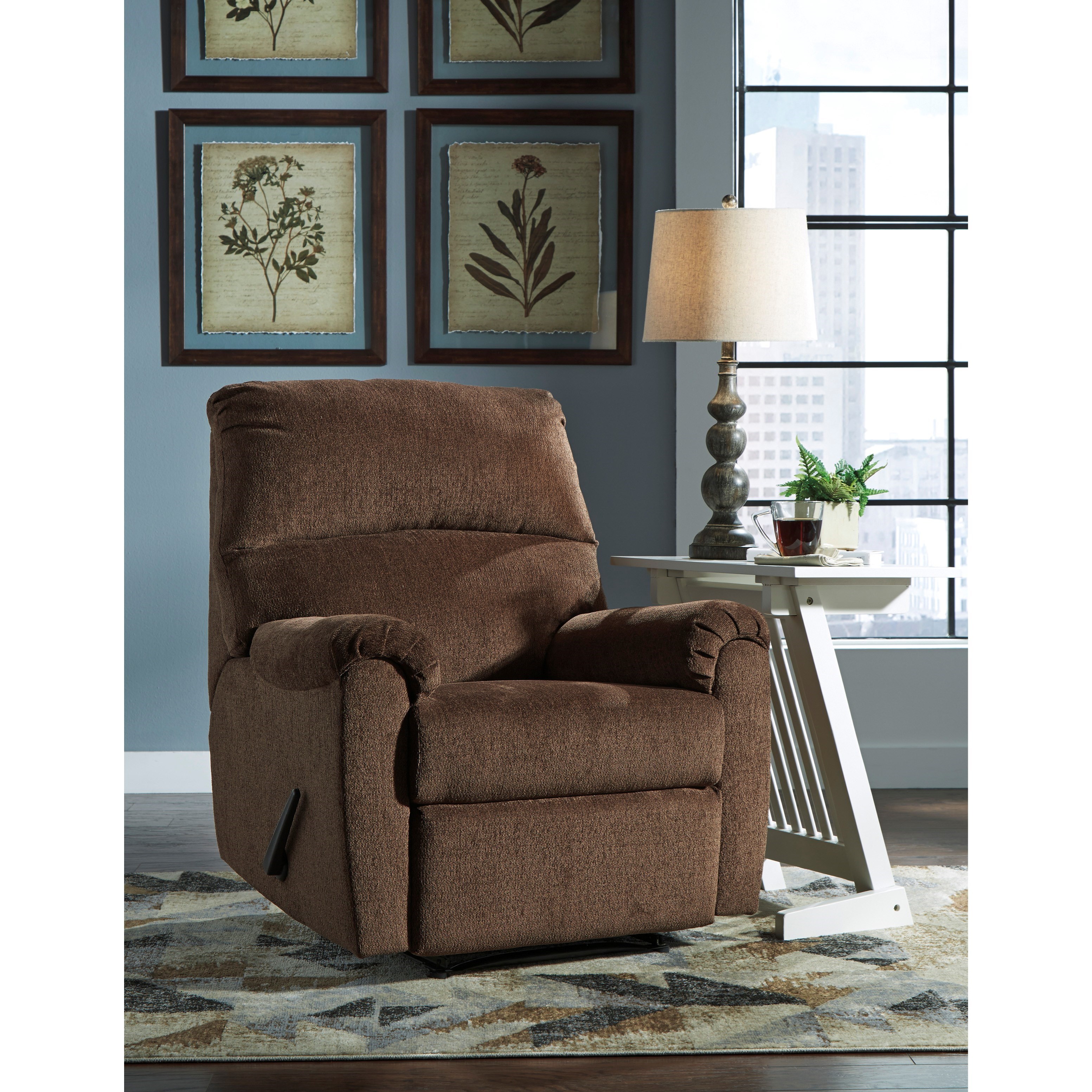Signature Design by Ashley Nerviano Zero Wall Recliner with Channel ...