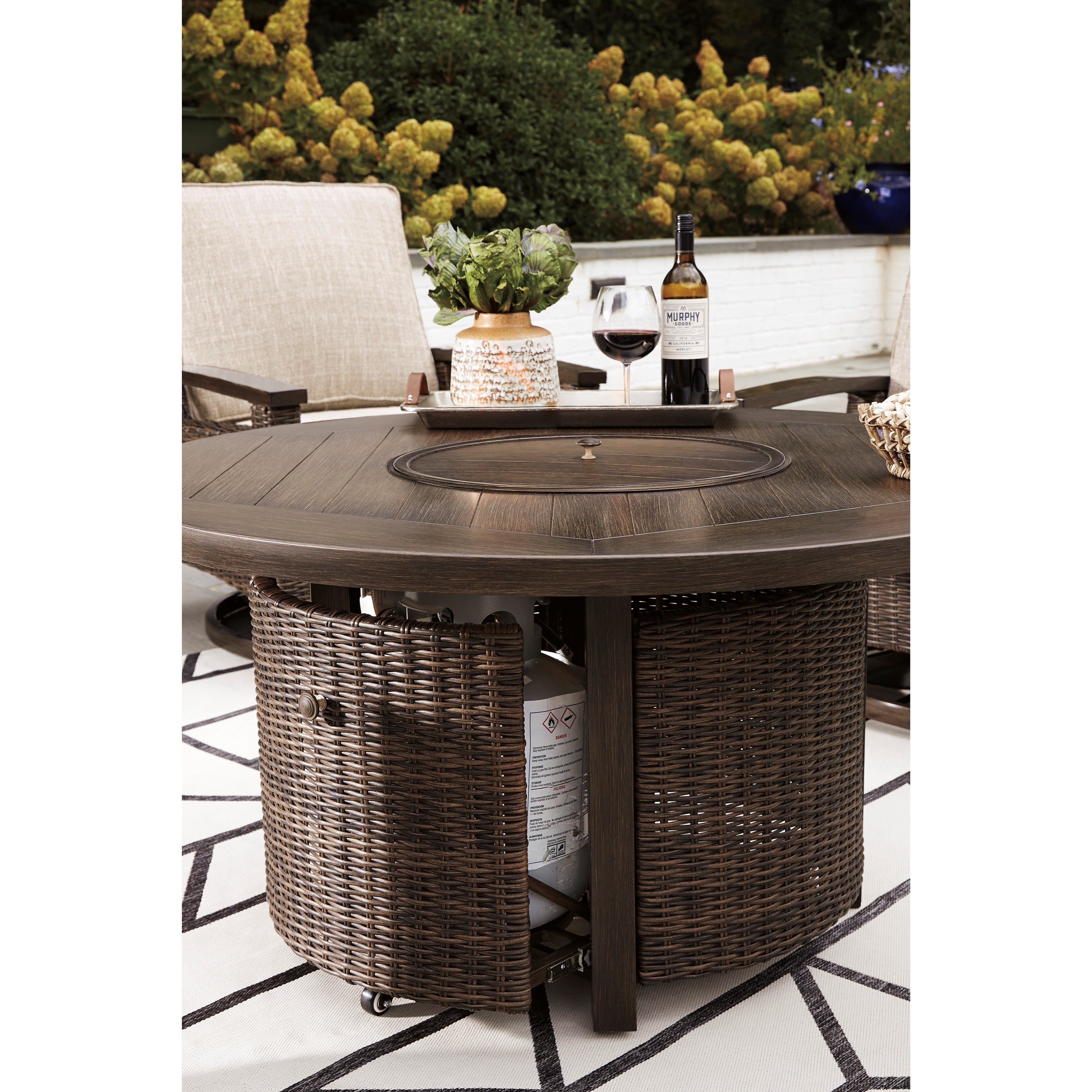 Signature Design by Ashley Paradise Trail Contemporary Round Fire Pit ...