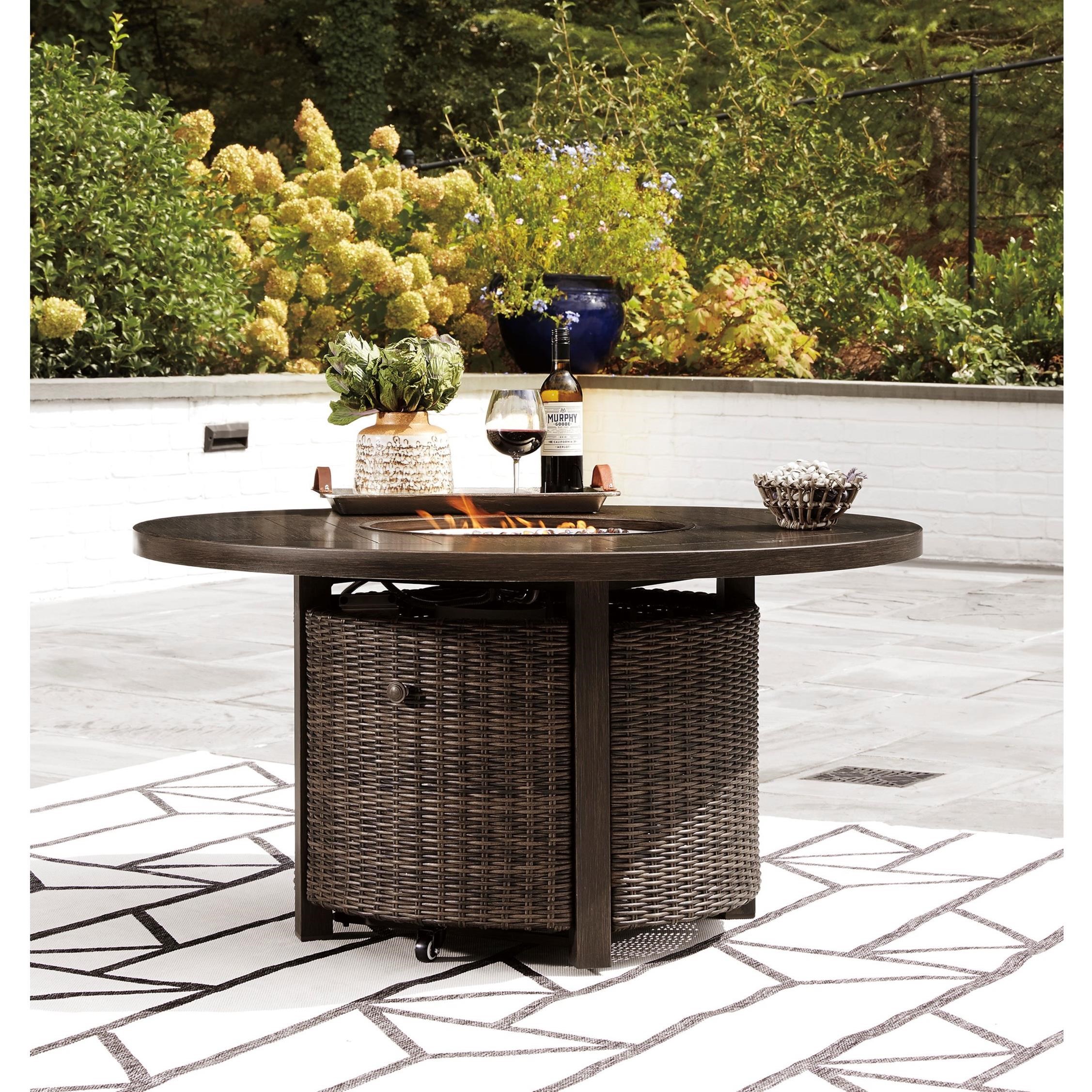 Signature Design by Ashley Paradise Trail Contemporary Round Fire Pit ...