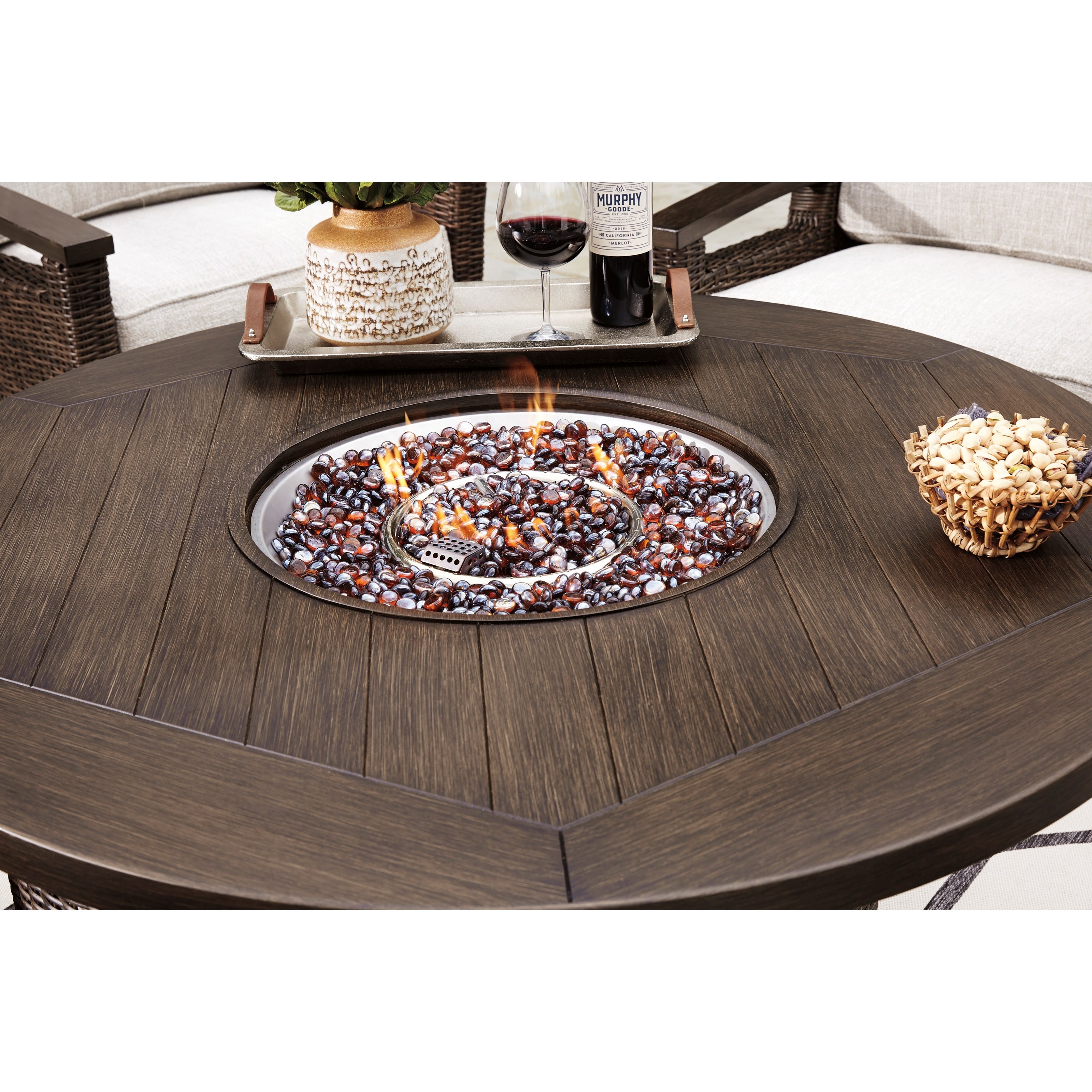 Signature Design by Ashley Paradise Trail Contemporary Round Fire Pit ...