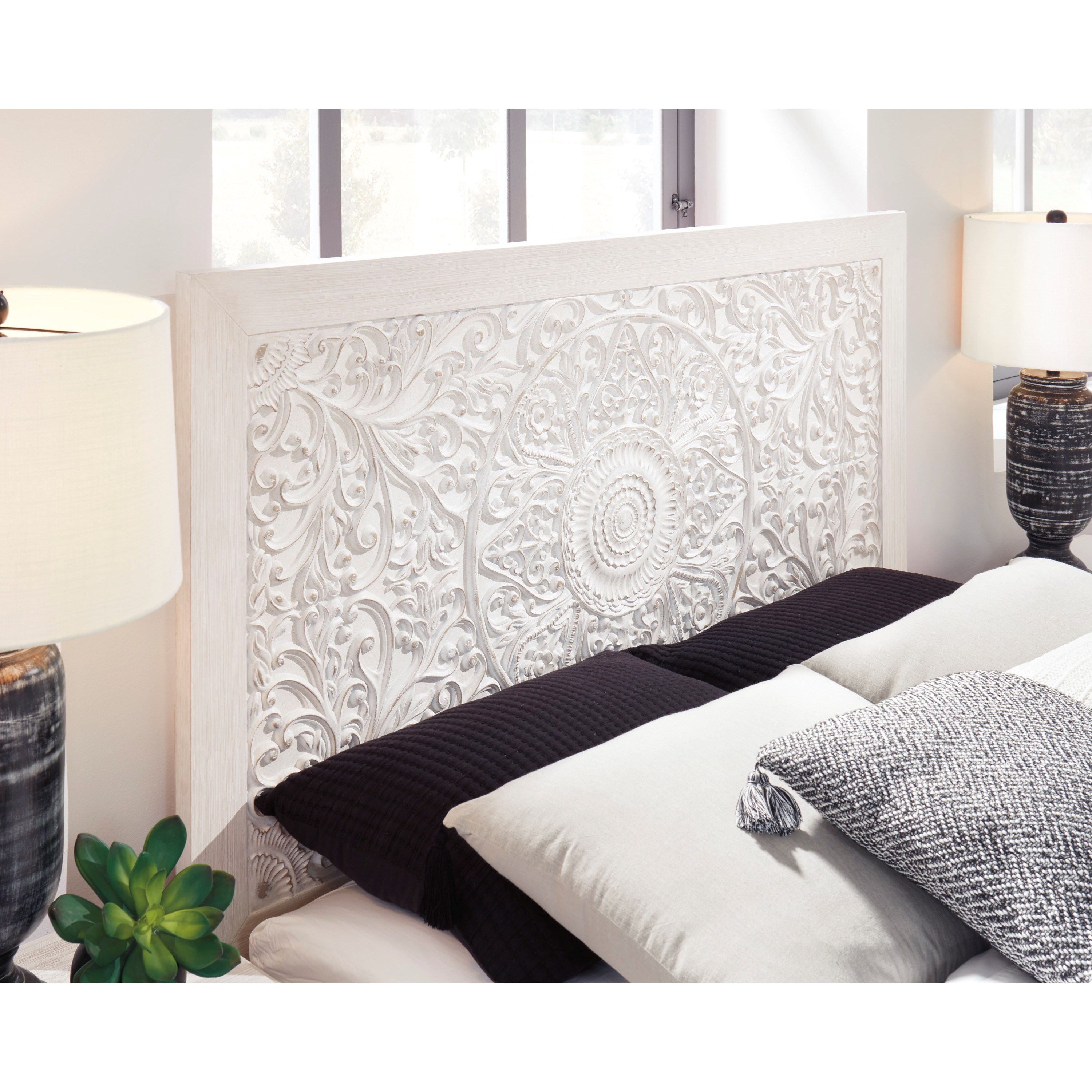 Signature Design by Ashley Paxberry King Panel Bed with Carved Detail ...
