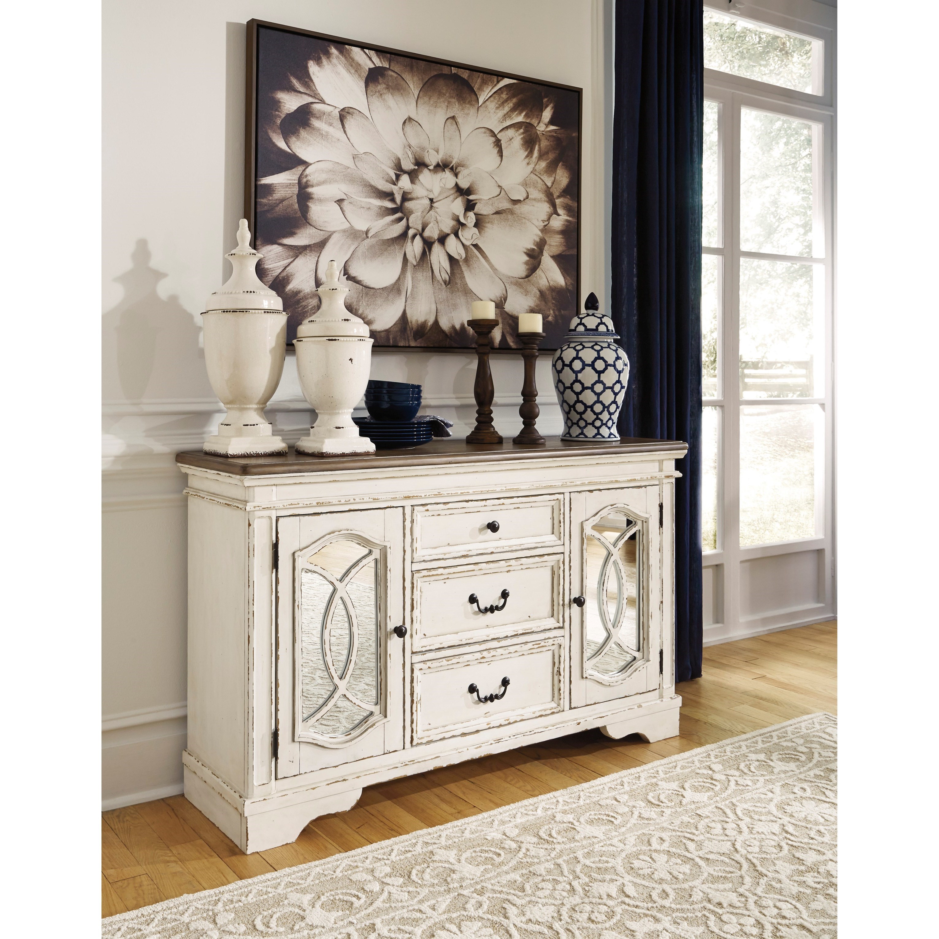 Signature Design by Ashley Realyn 3 Drawer 2 Door Dining Room Server ...