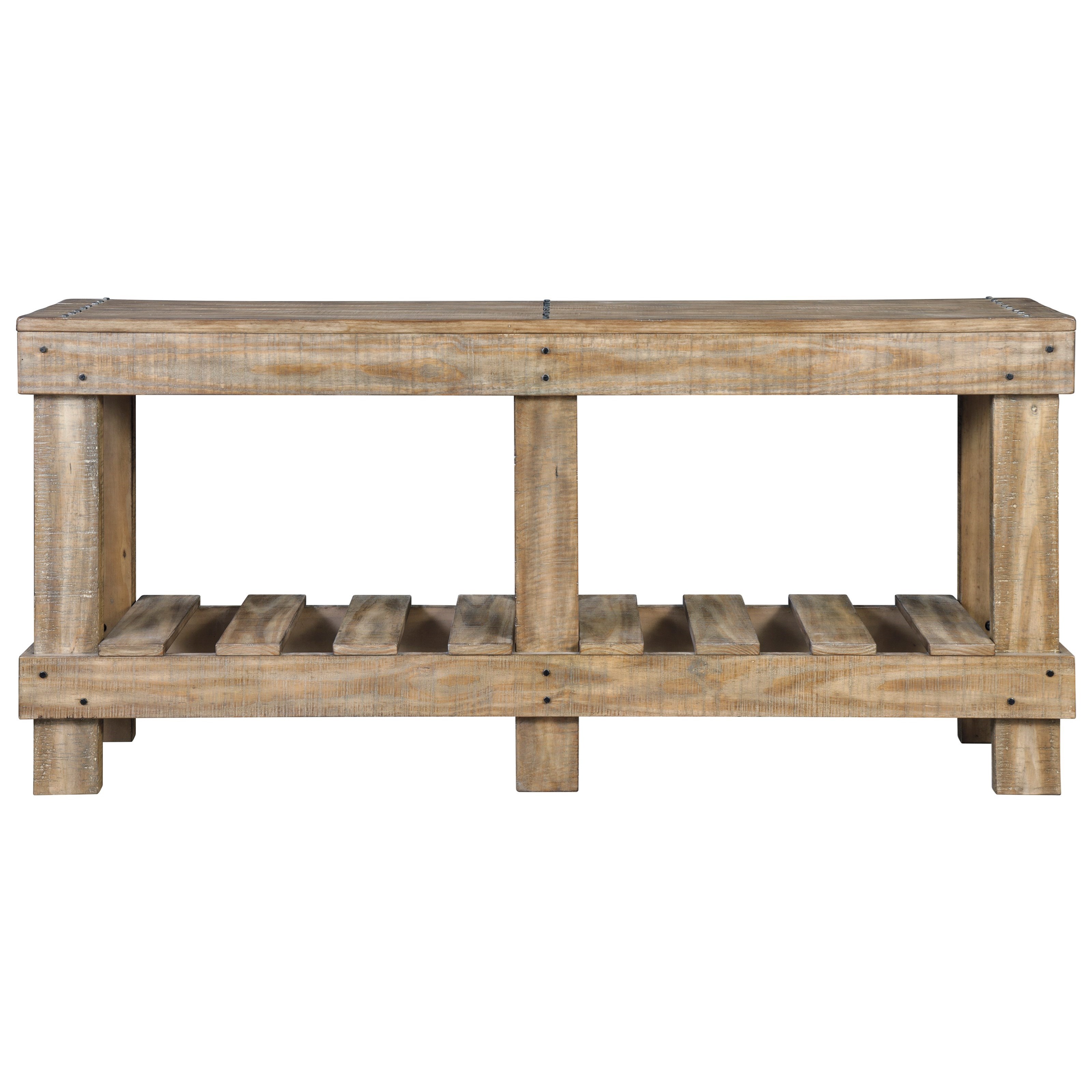 Signature Design by Ashley Susandeer Solid Wood Rustic Console Sofa ...