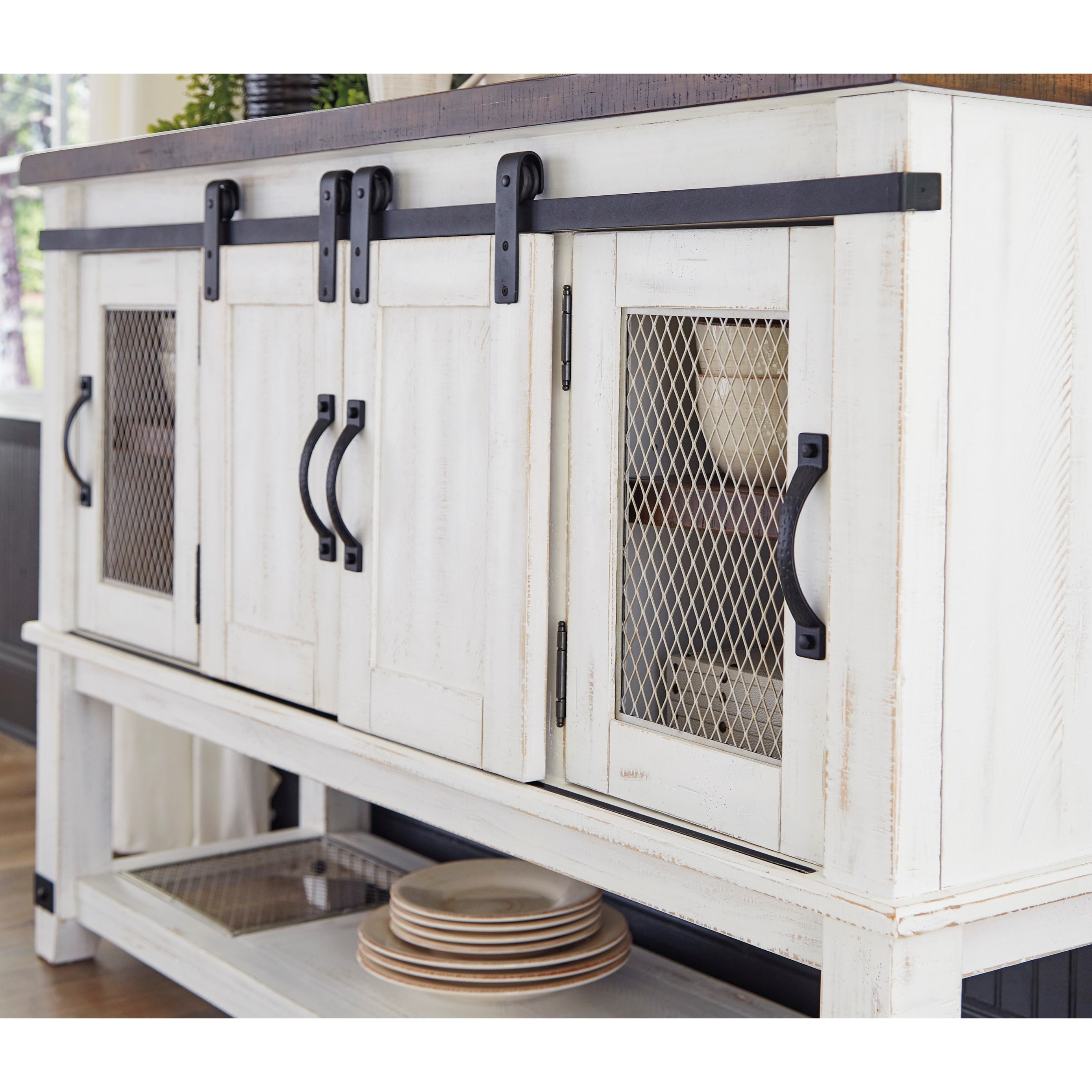 Ashley Signature Design Valebeck Dining Room Server with Sliding Barn ...