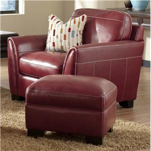 Simon Li J049 Contemporary Leather Stationary Sofa | Adcock Furniture ...