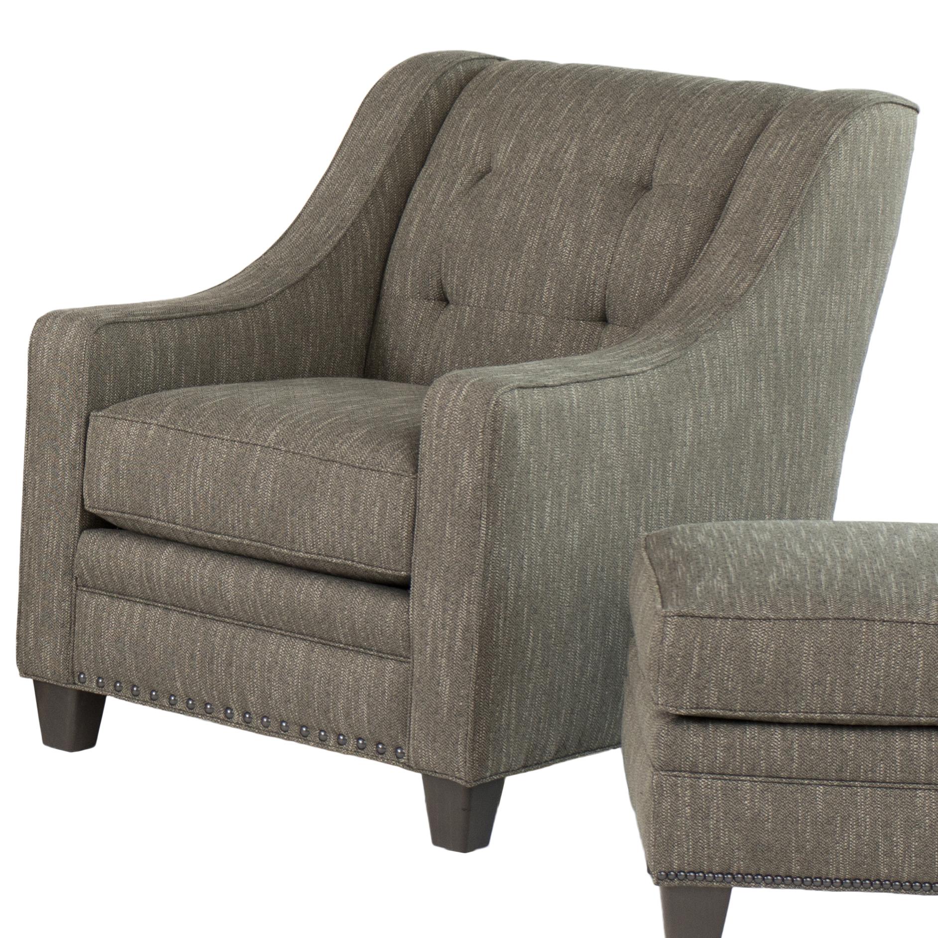Smith Brothers 203 203-30 Transitional Stationary Chair with Tufting ...