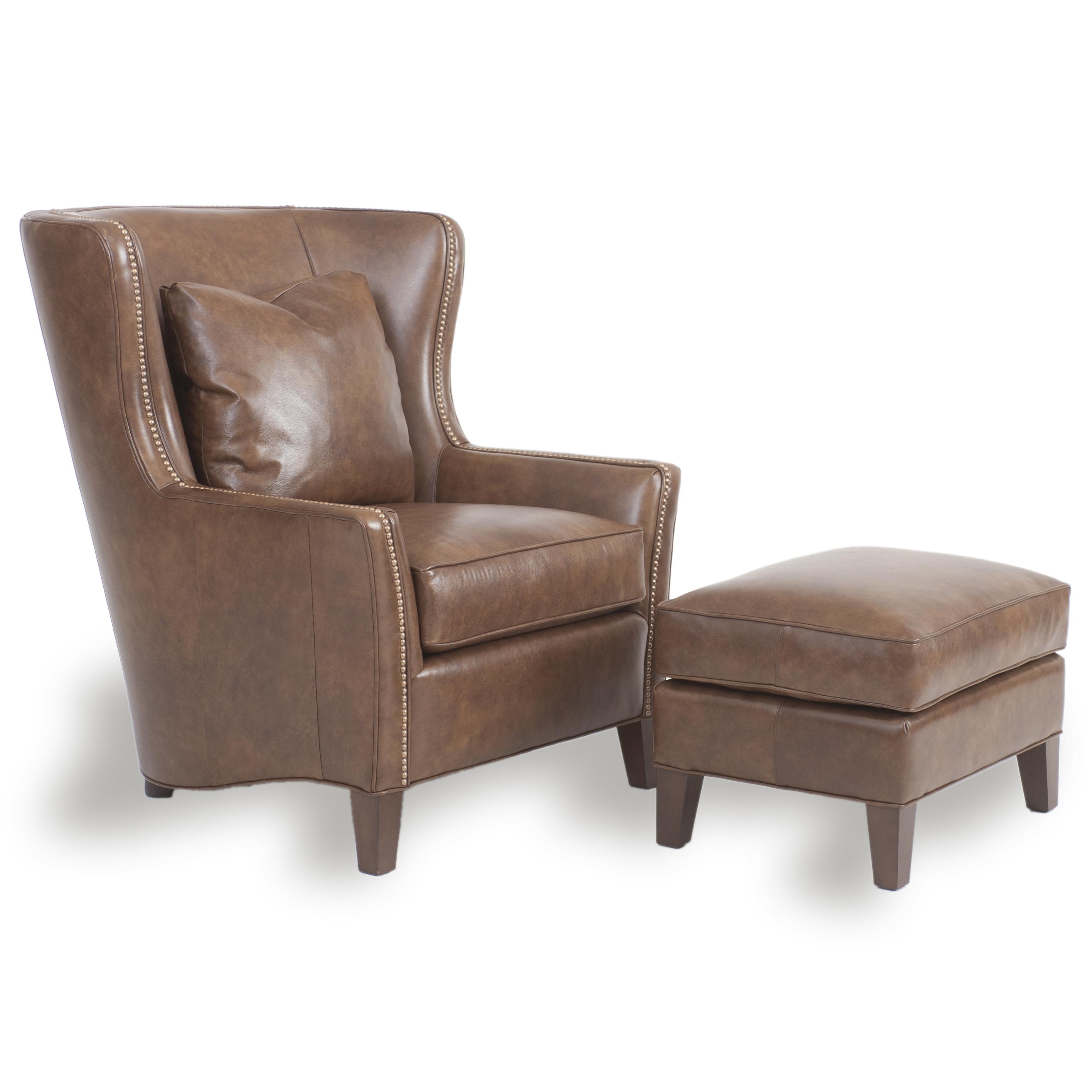 Smith Brothers Accent Chairs and Ottomans SB Contemporary Wingback ...