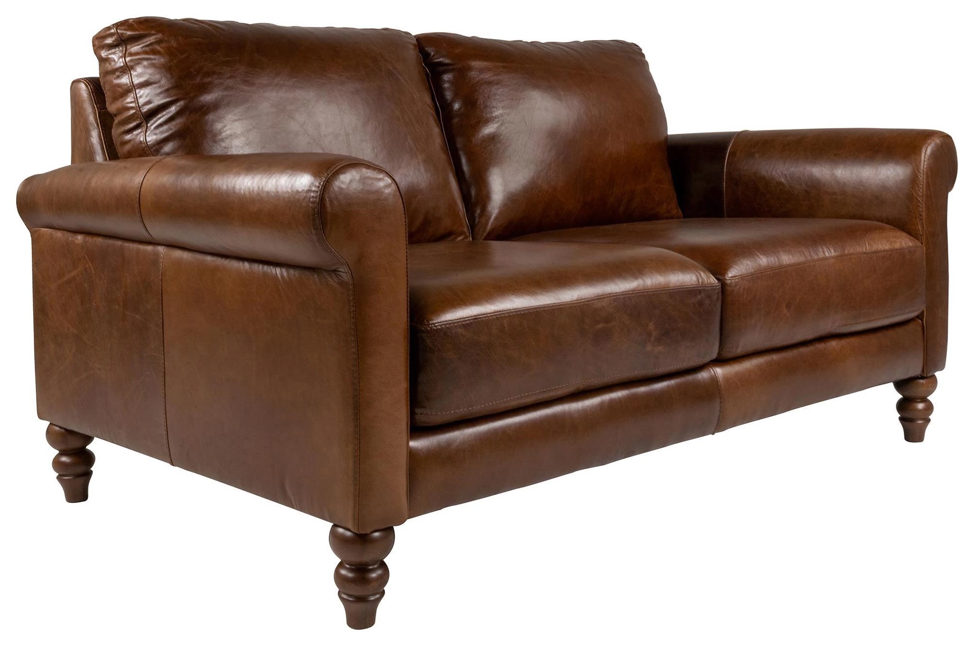 Soft Line dallas chestnut leather loveseat | Johnny Janosik | Sofas