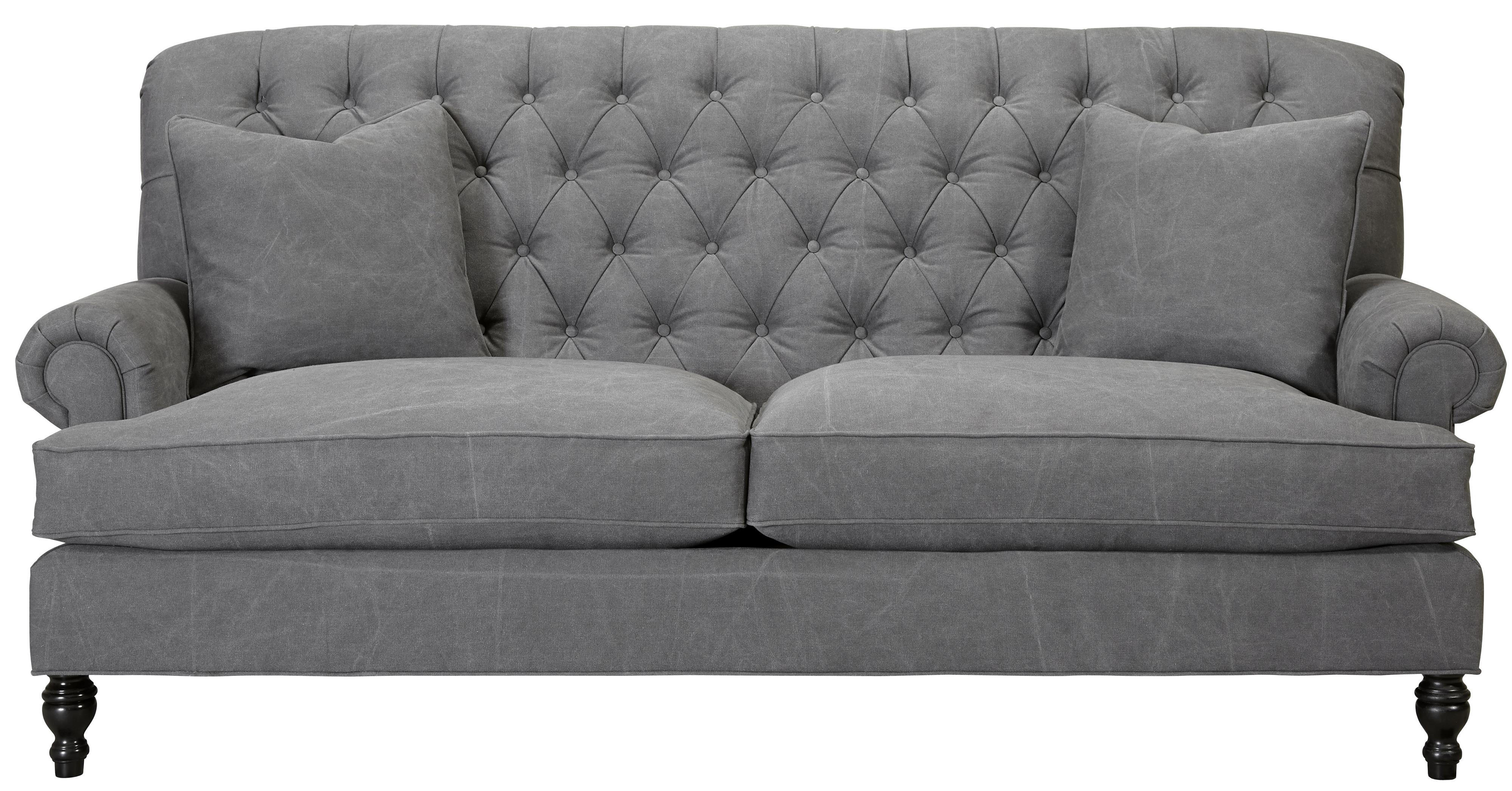 Robin Lynn Collection Eliza Stationary Sofa with Rolled Arms and Tufted ...