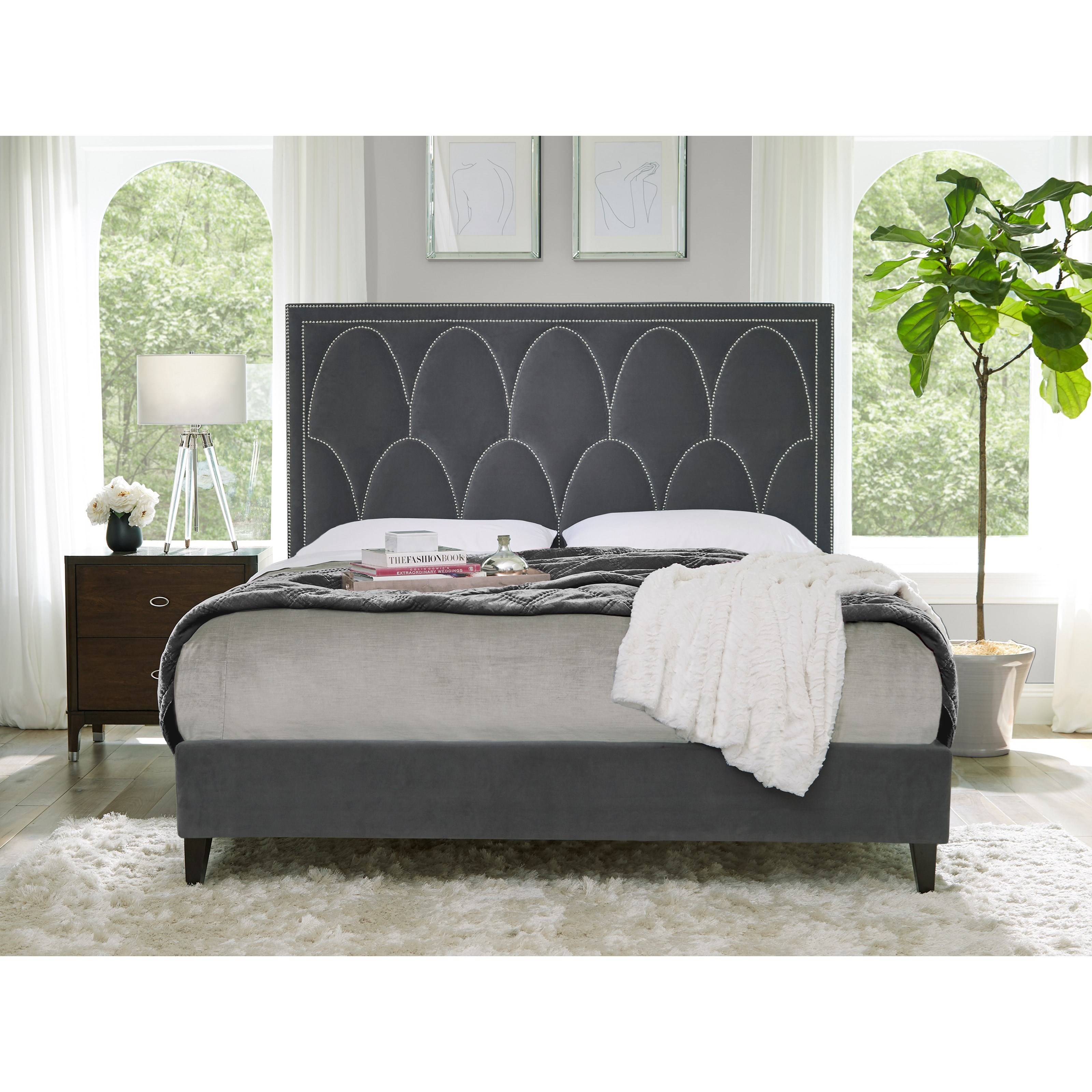 Standard Furniture Delano Transitional King Upholstered Bed with ...