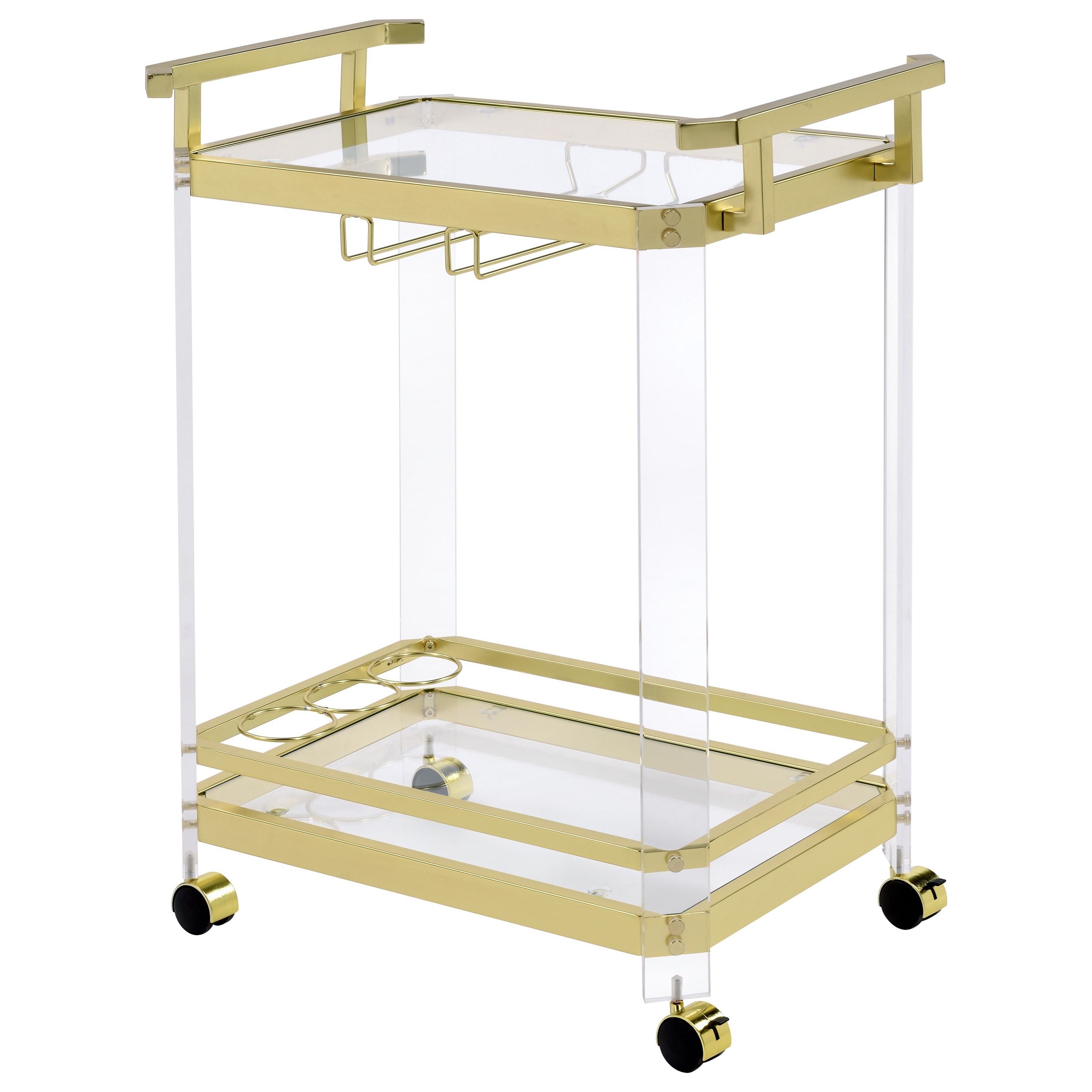 Steve Silver Aerin AE100CAS Contemporary Acrylic and Metal Server Cart ...