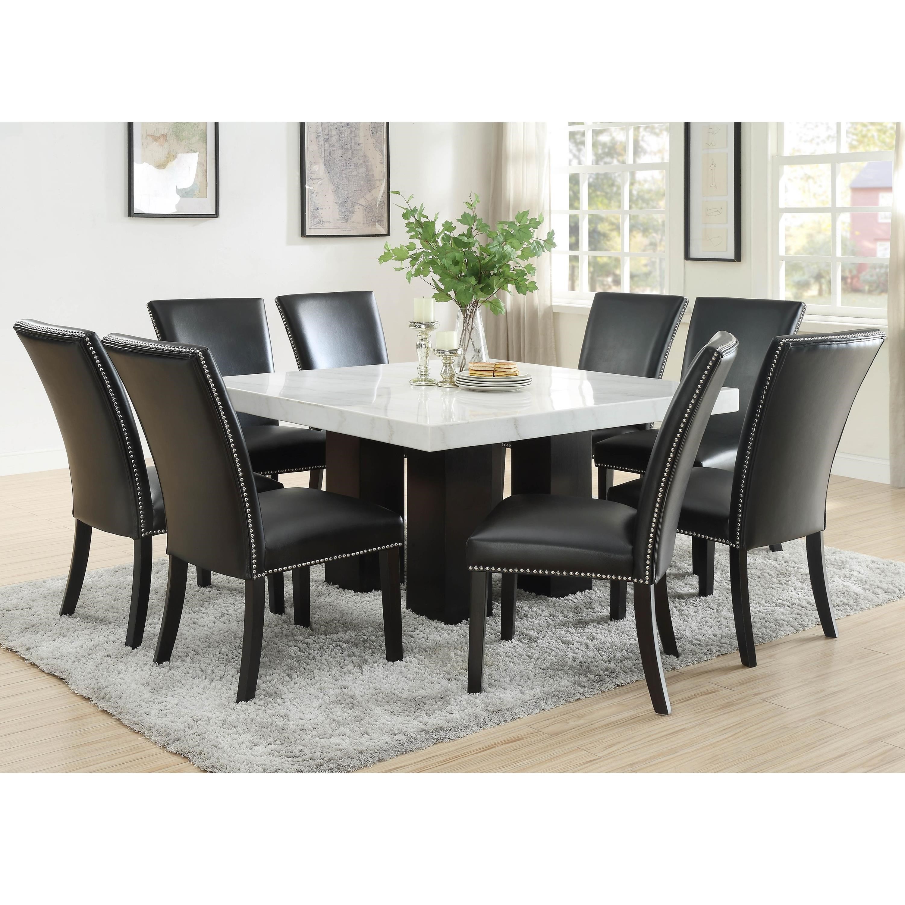 Steve Silver Camila 9 Piece Dining Set With Marble Table Top Wayside