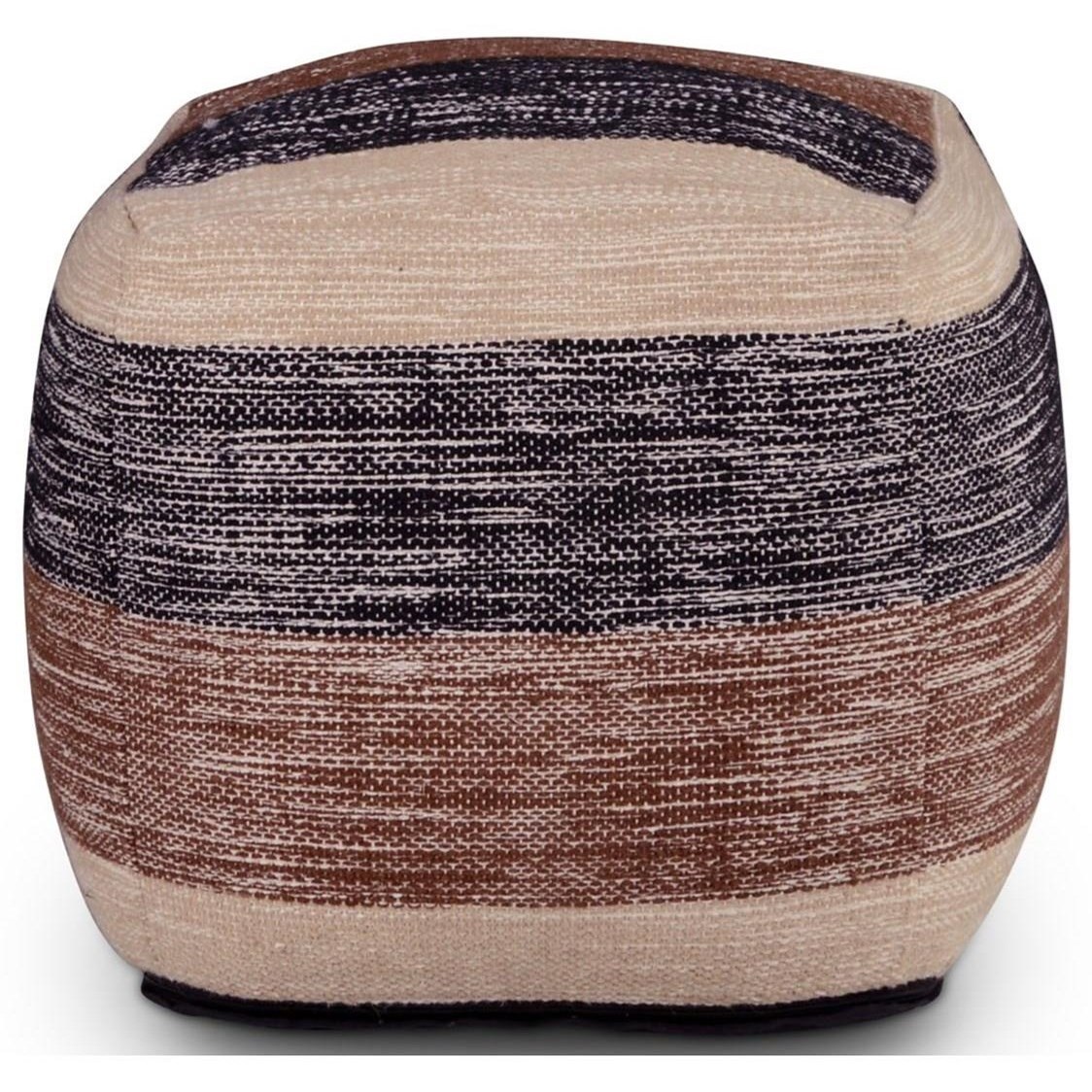 Steve Silver Jamal Handwoven Cube Pouf | A1 Furniture & Mattress | Poufs