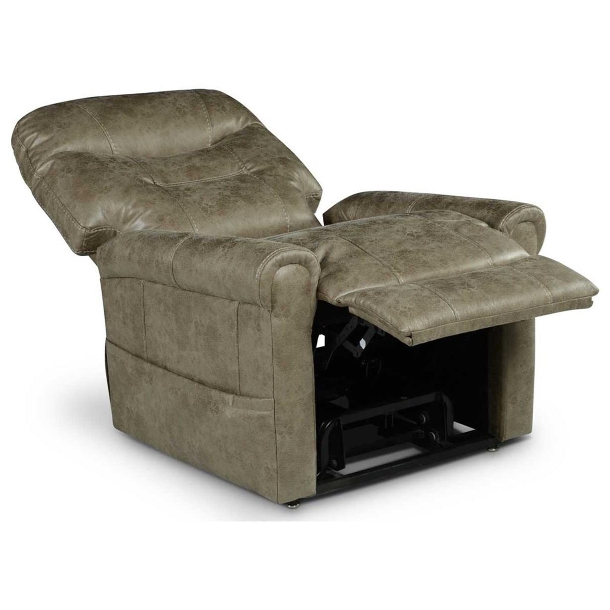 Silver Lake Elkhorn Leather Power Lift Recliner With Heat/Massage And ...