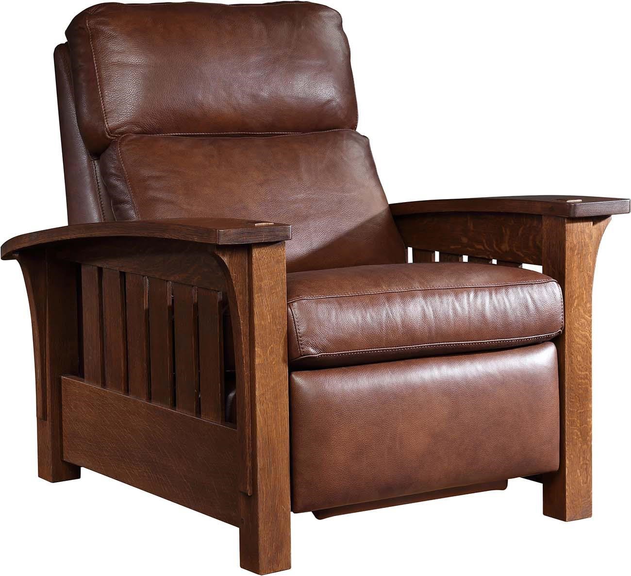 Stickley Oak Mission Classics Loose Cushion Bow Arm Morris Recliner ...