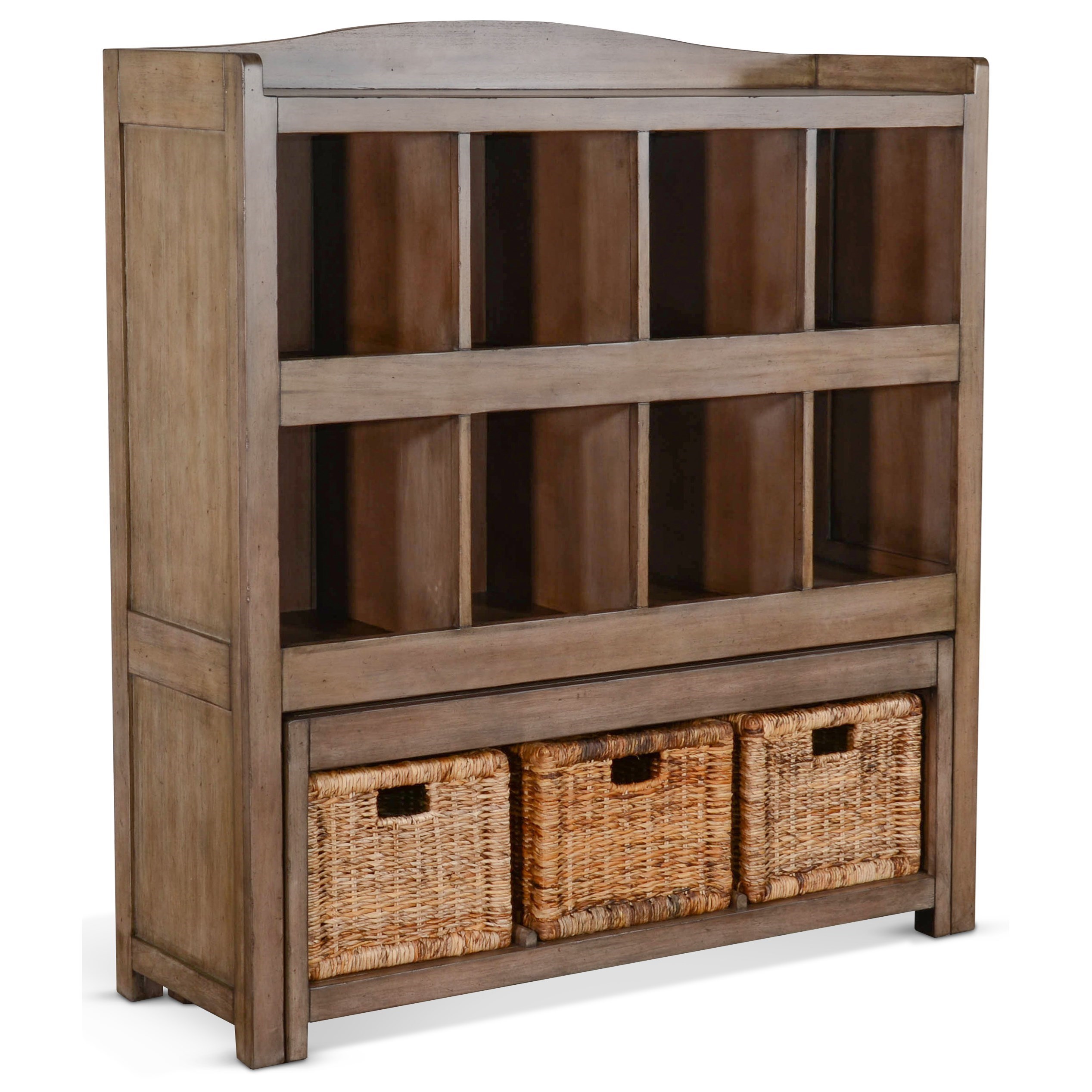Sunny Designs 2993 Storage Bookcase w/ Trundle Bench and Baskets ...