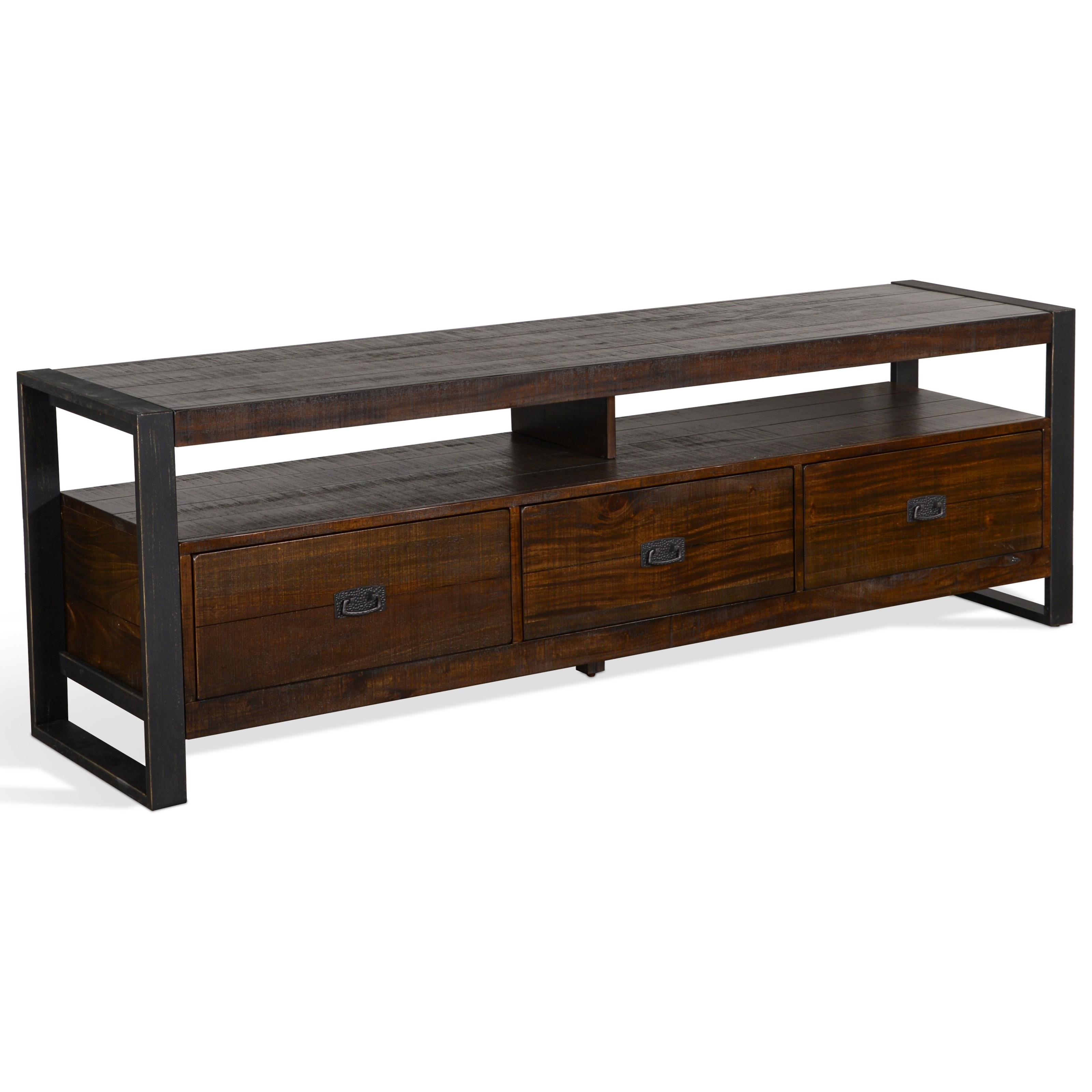 Sunny Designs Homestead 3568TL2-78 Rustic Metal/Wood 78" TV Console ...
