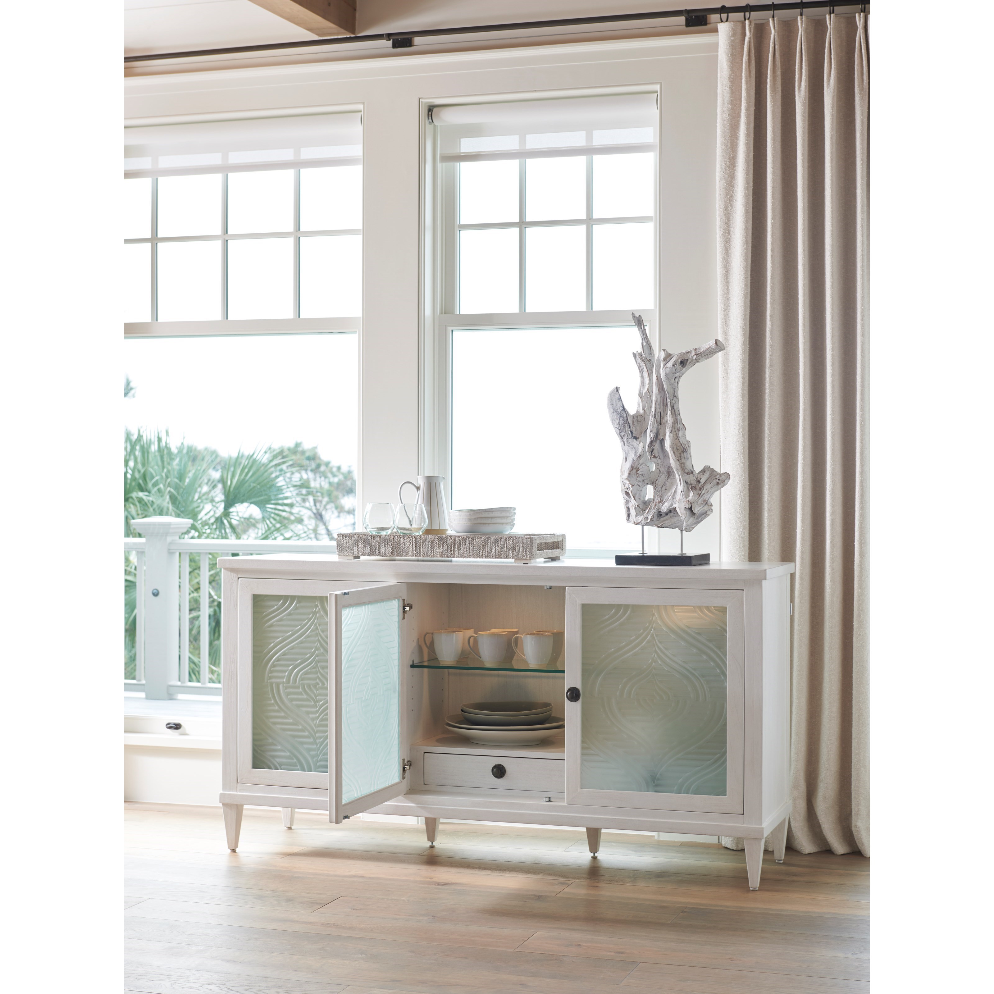 Tommy Bahama Home Ocean Breeze Turtle Point Buffet with Wave Design ...