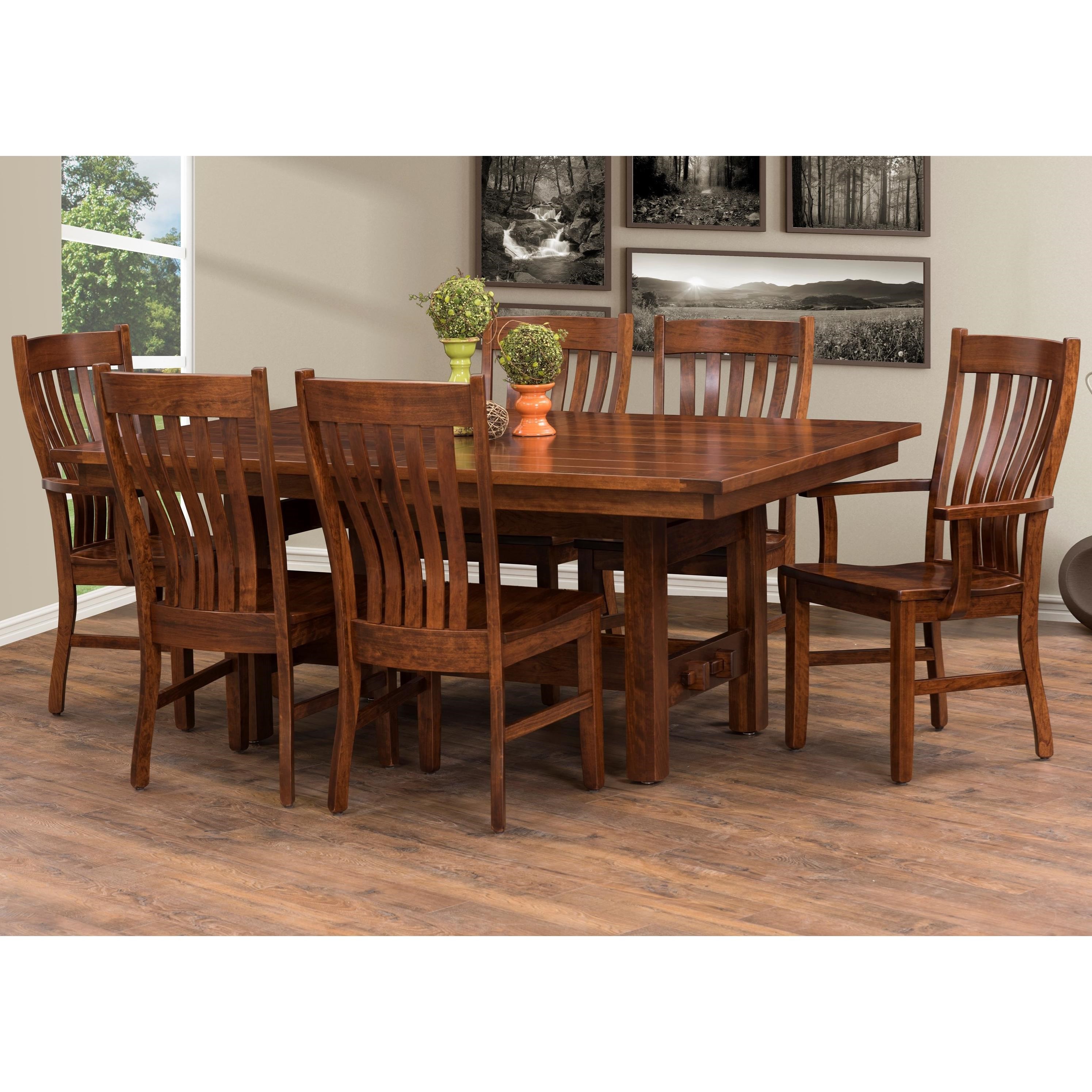 Trailway Amish Wood Sutter Mills 7 Piece Customizable Dining Set ...