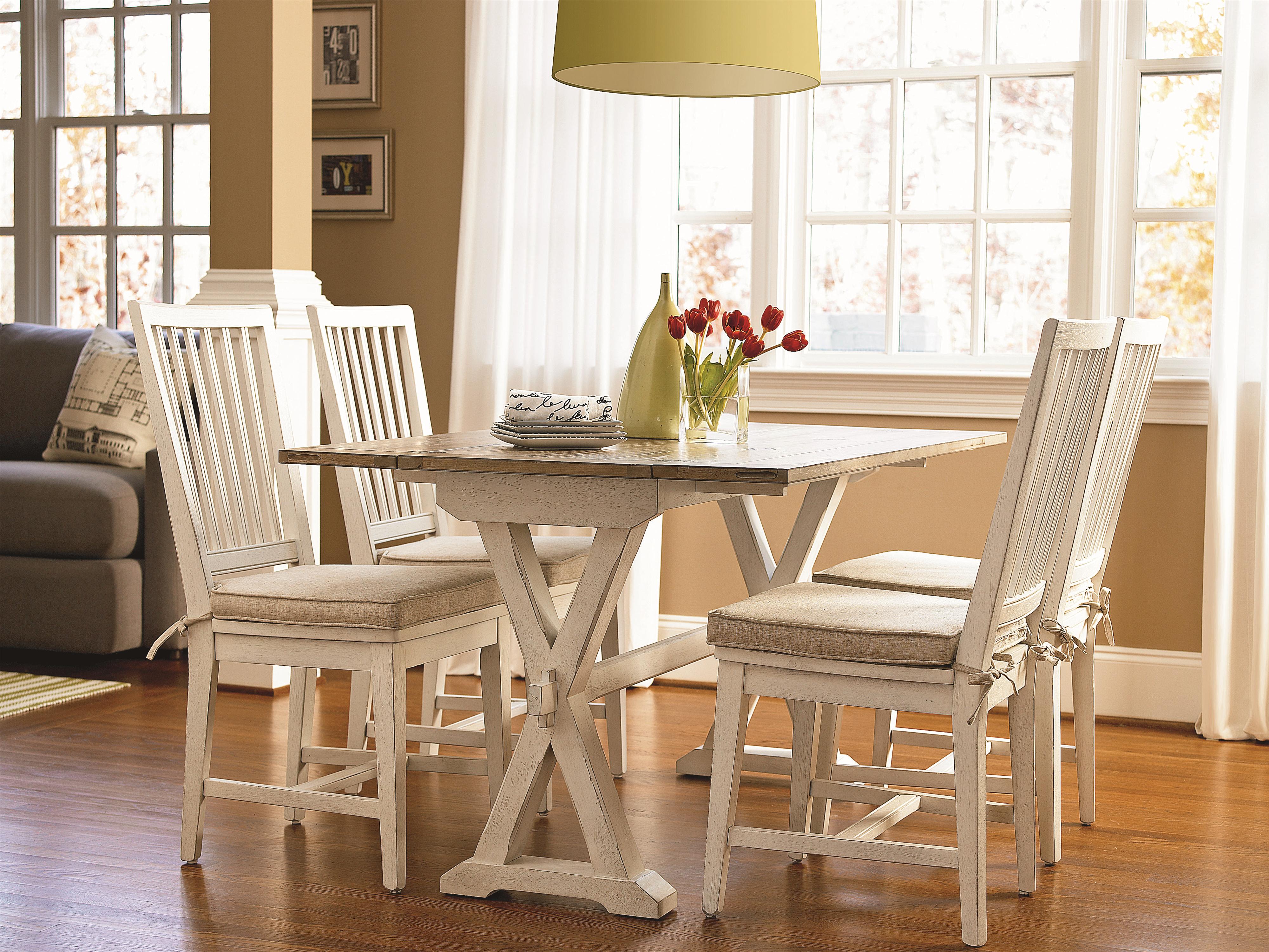 Universal Curated Drop Leaf Console Table with X-Shaped Pedestals ...