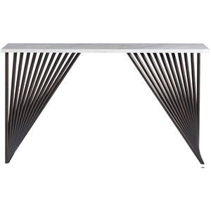 Modus International Eliza Metal Media Console Table with Crackled Glass ...