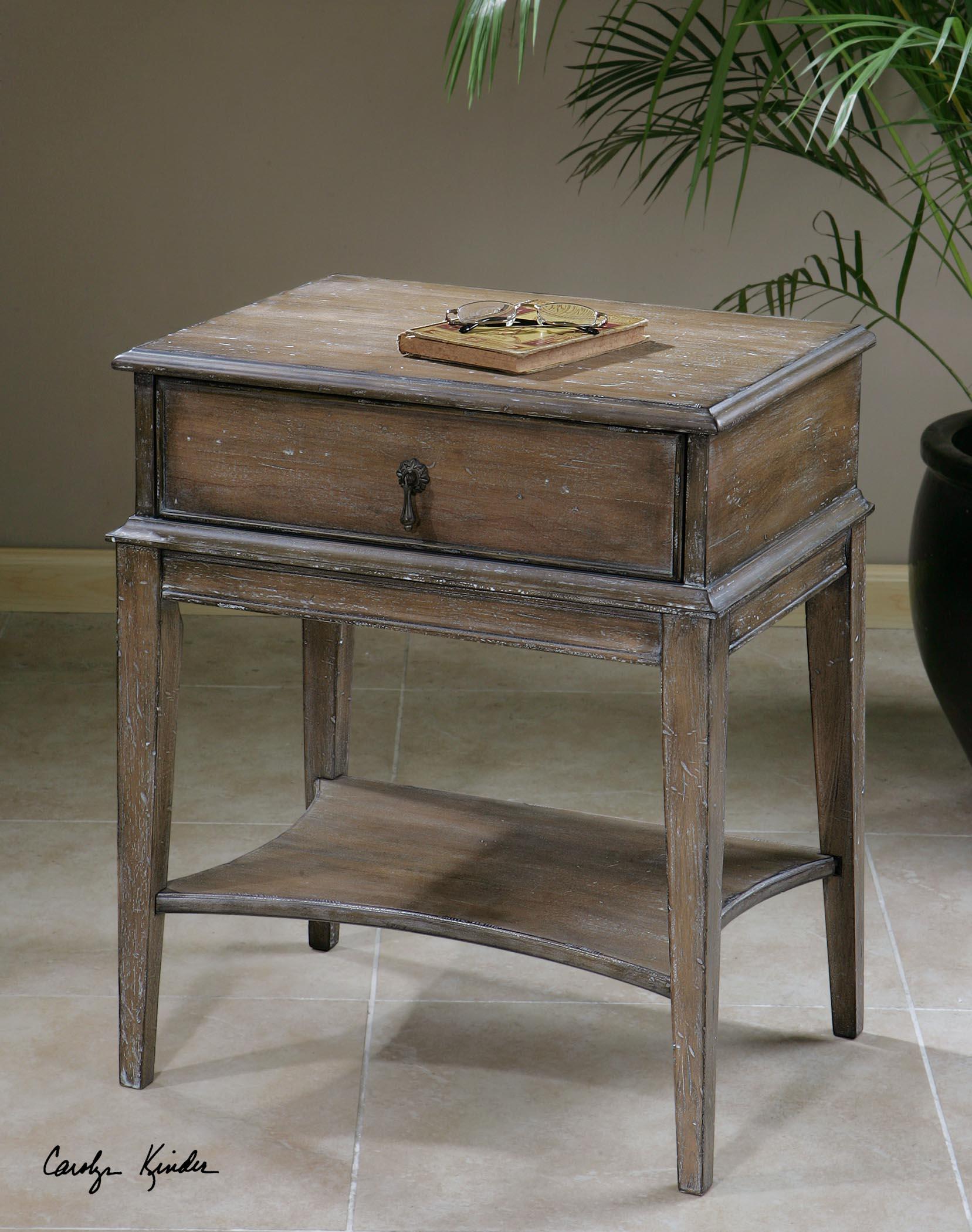 Uttermost Accent Furniture Hanford Weathered Accent Table | Sheely's ...