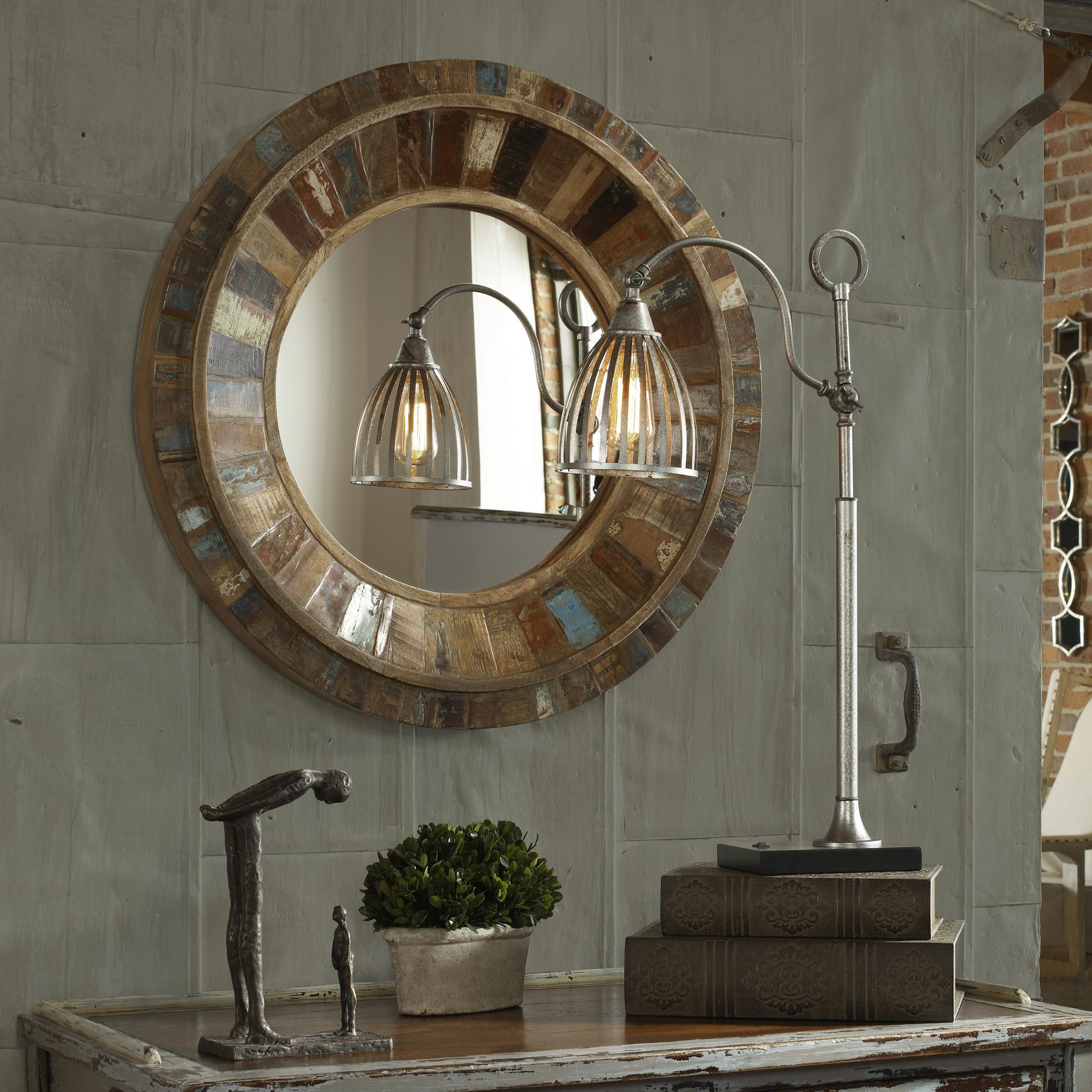 Uttermost Mirrors - Round Jeremiah Round Wood Mirror | Wayside ...