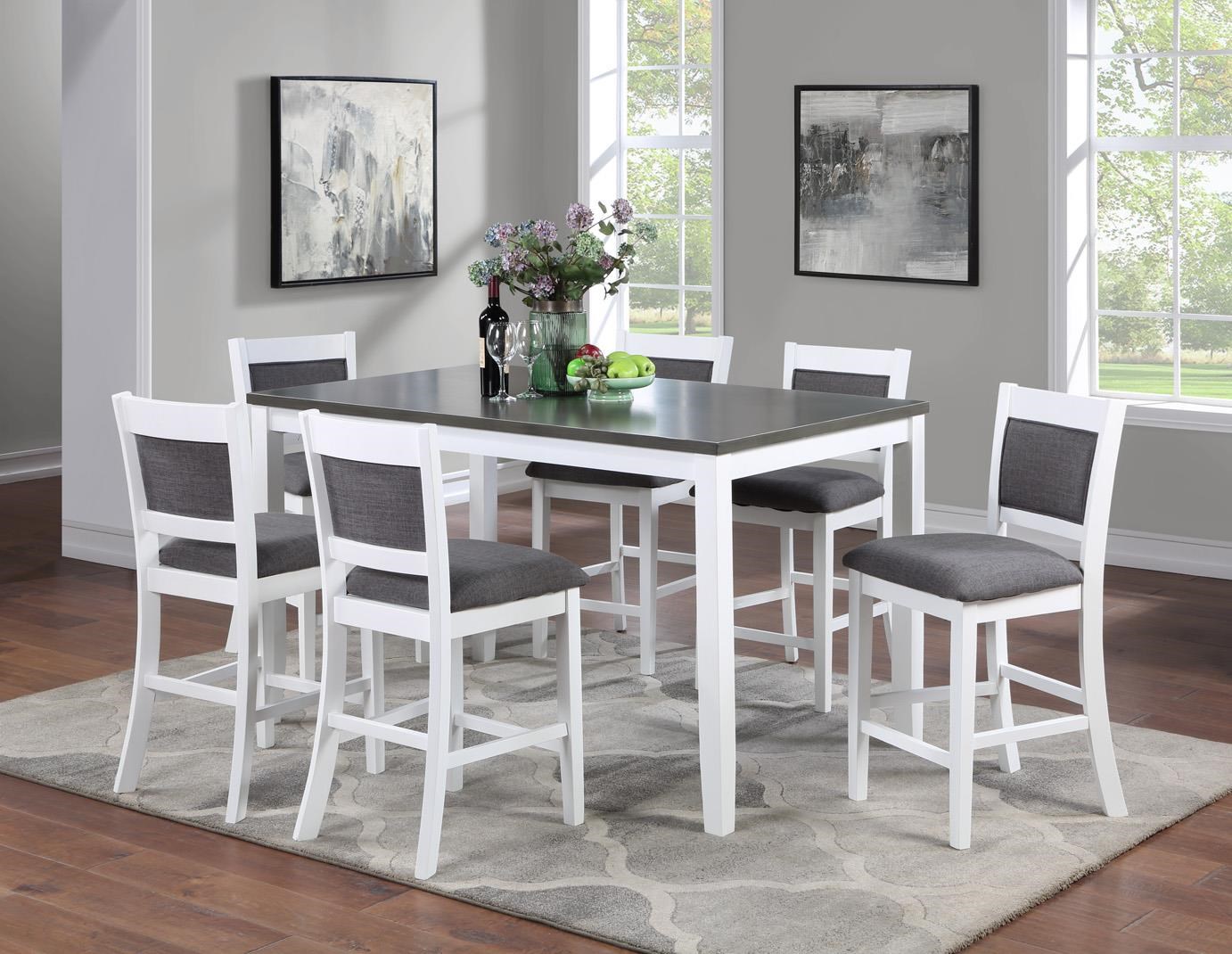 Vilo Home Porto VH757-W 7pc Dining Set Pub Height | Del Sol Furniture ...