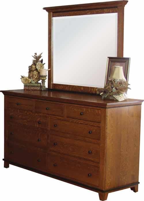 Wayside Custom Furniture Brookstone 9 Drawer Dresser & Mirror | Wayside ...