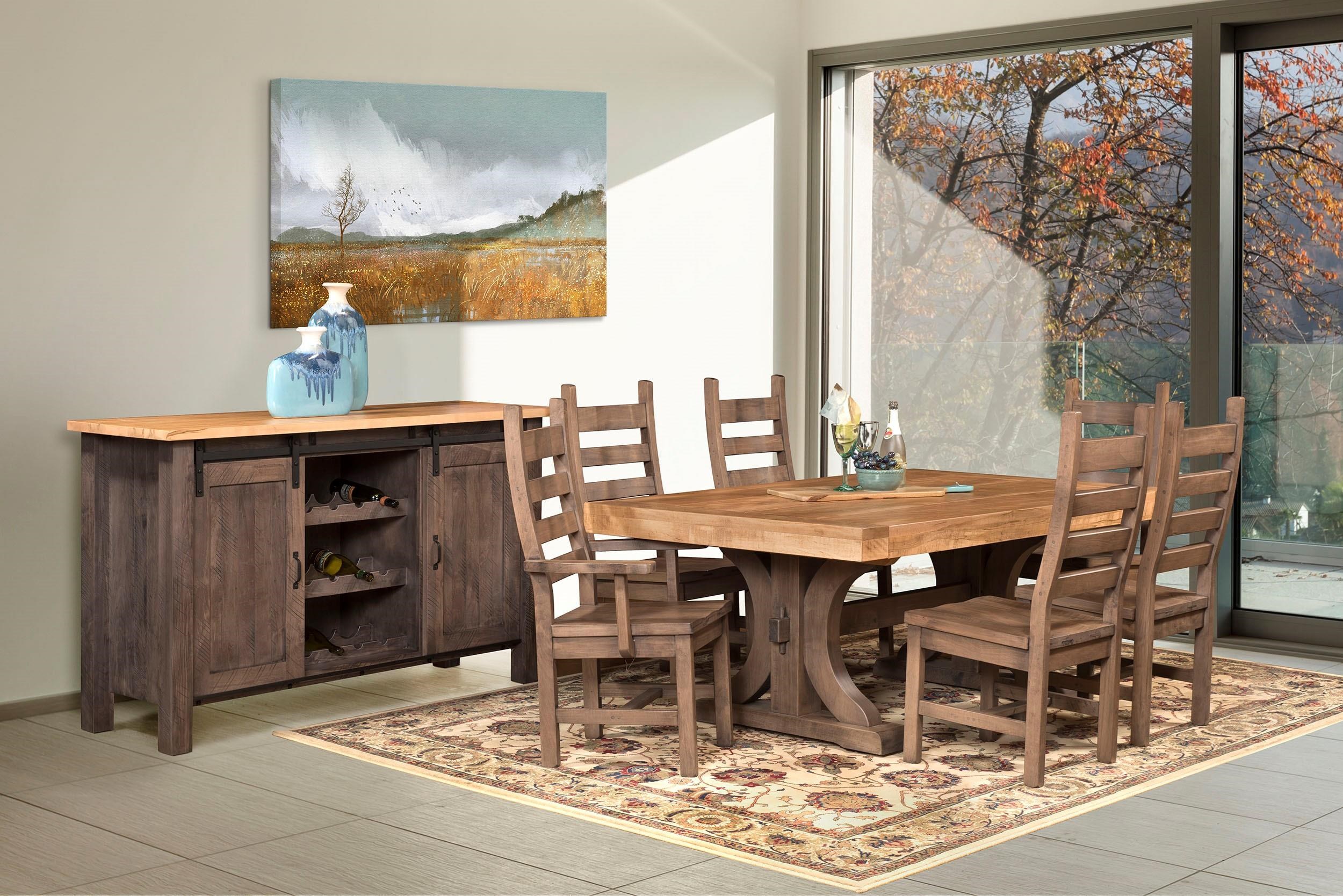 Wayside Custom Furniture RuffSawn Rustic Carlisle Dining Room | Wayside ...
