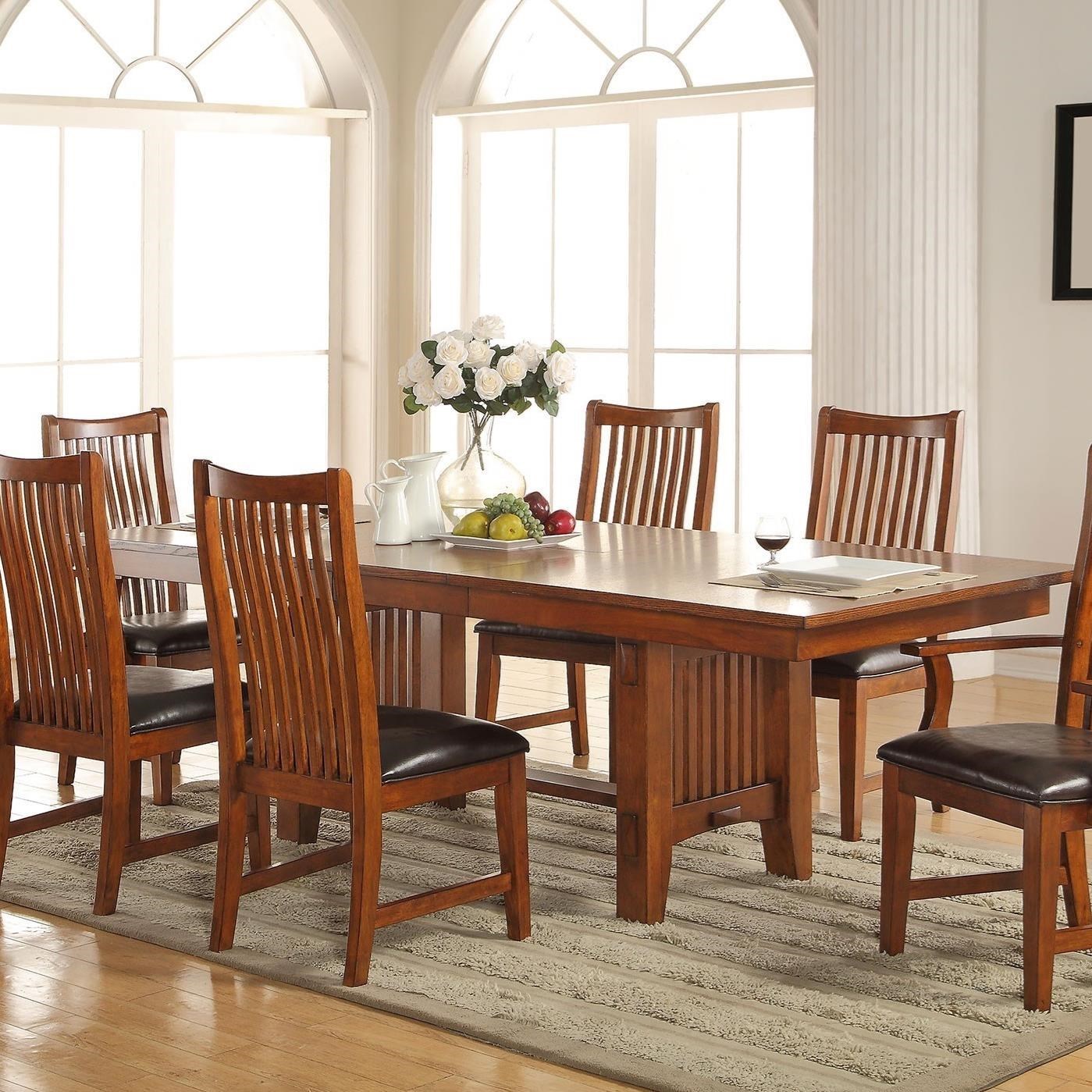 Winners Only Colorado Trestle Table with 18" Leaf | Mueller Furniture ...