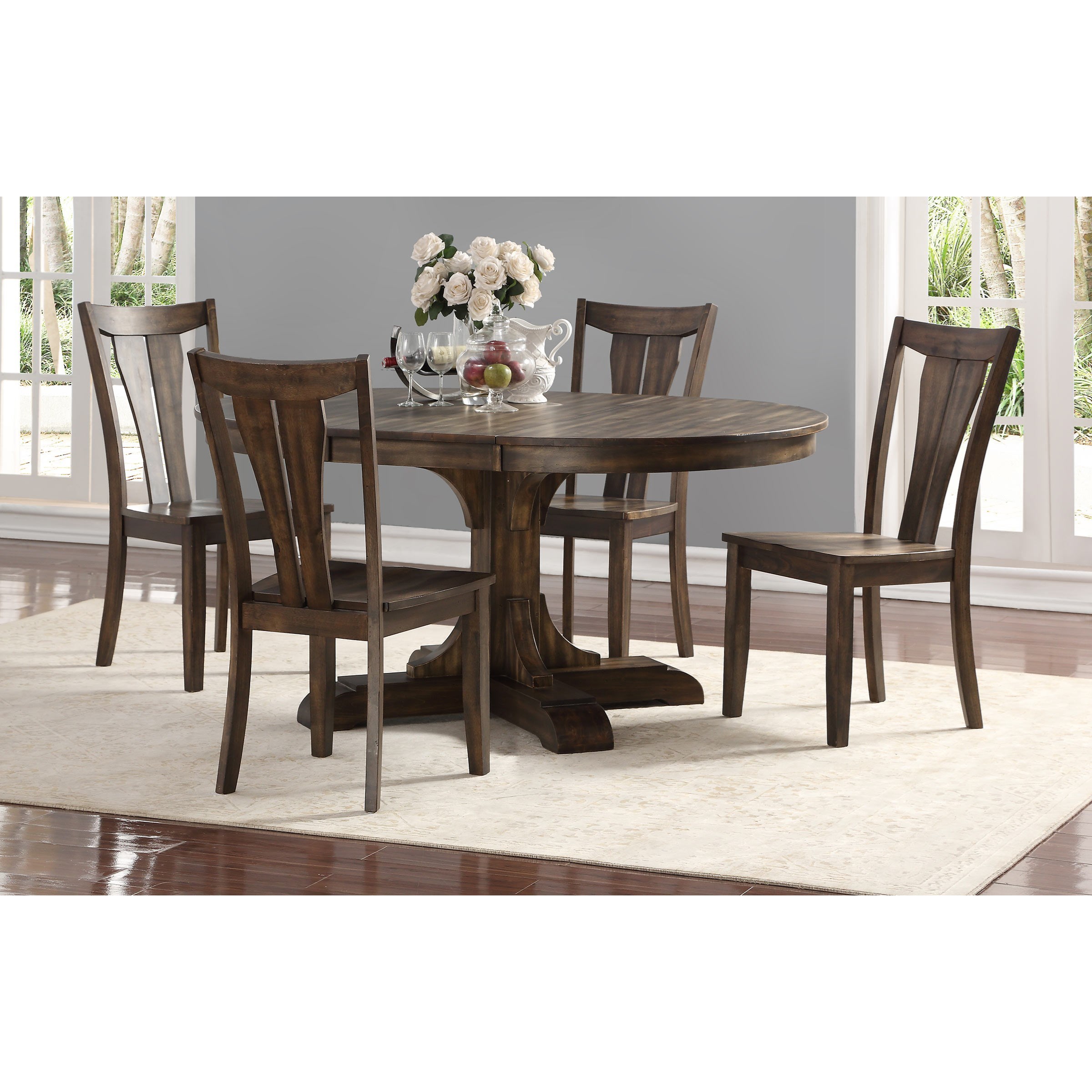 Winners Only Daphne DD34866 Oval Dining Room Table with 18" Leaf | Dunk ...