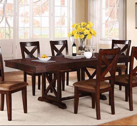 Winners Only Java Rectangular Dining Table with X-Shaped Trestle Base ...