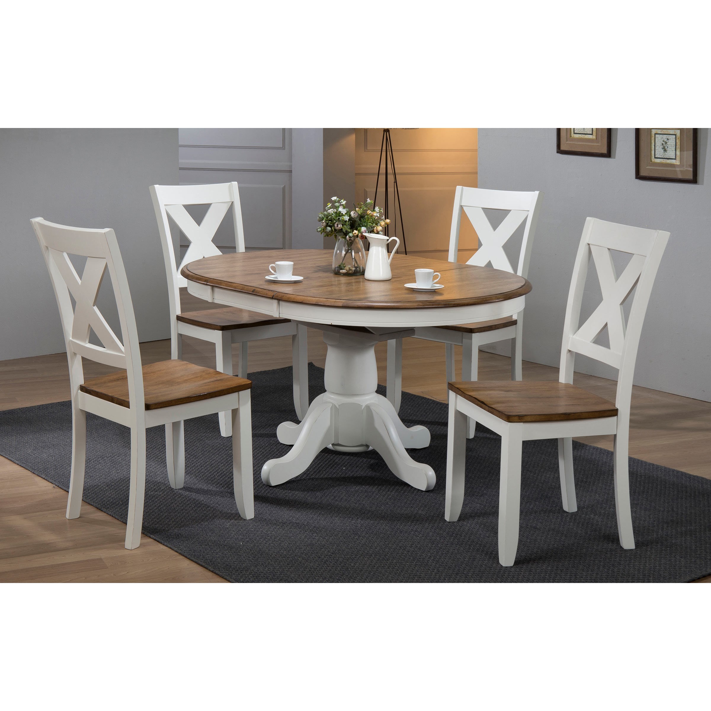 Winners Only Pacifica 42" Pedestal Table with 15" Butterfly Leaf ...