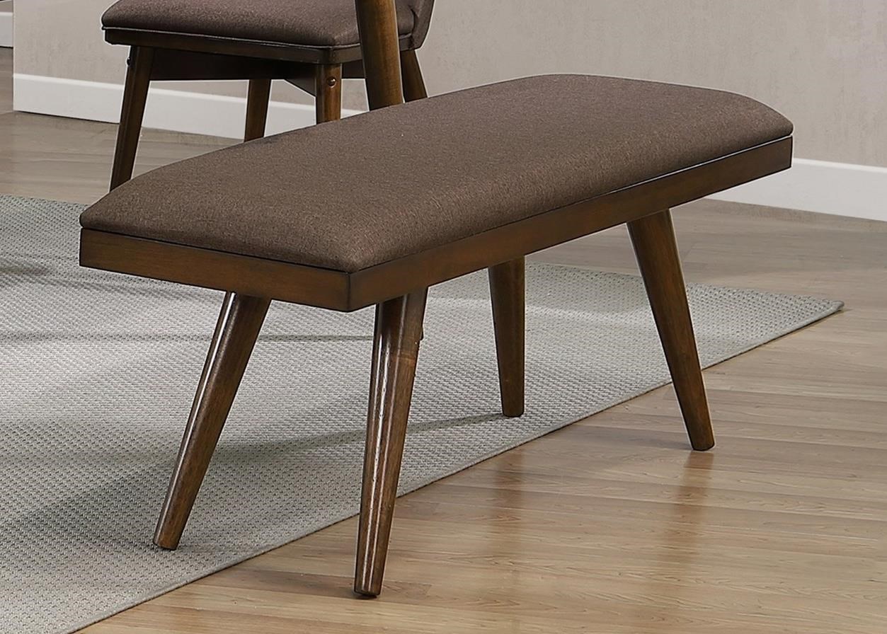 Winners Only Santana Mid-Century Modern Upholstered Dining Bench with ...