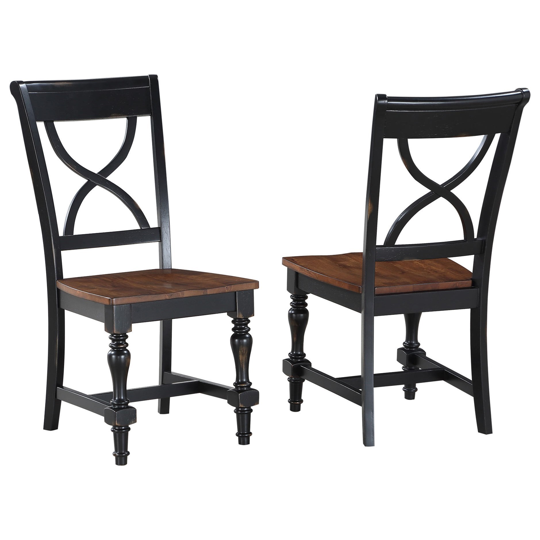 Winners Only Torrance 1346592 Casual X-Back Side Chair with Two-Tone ...